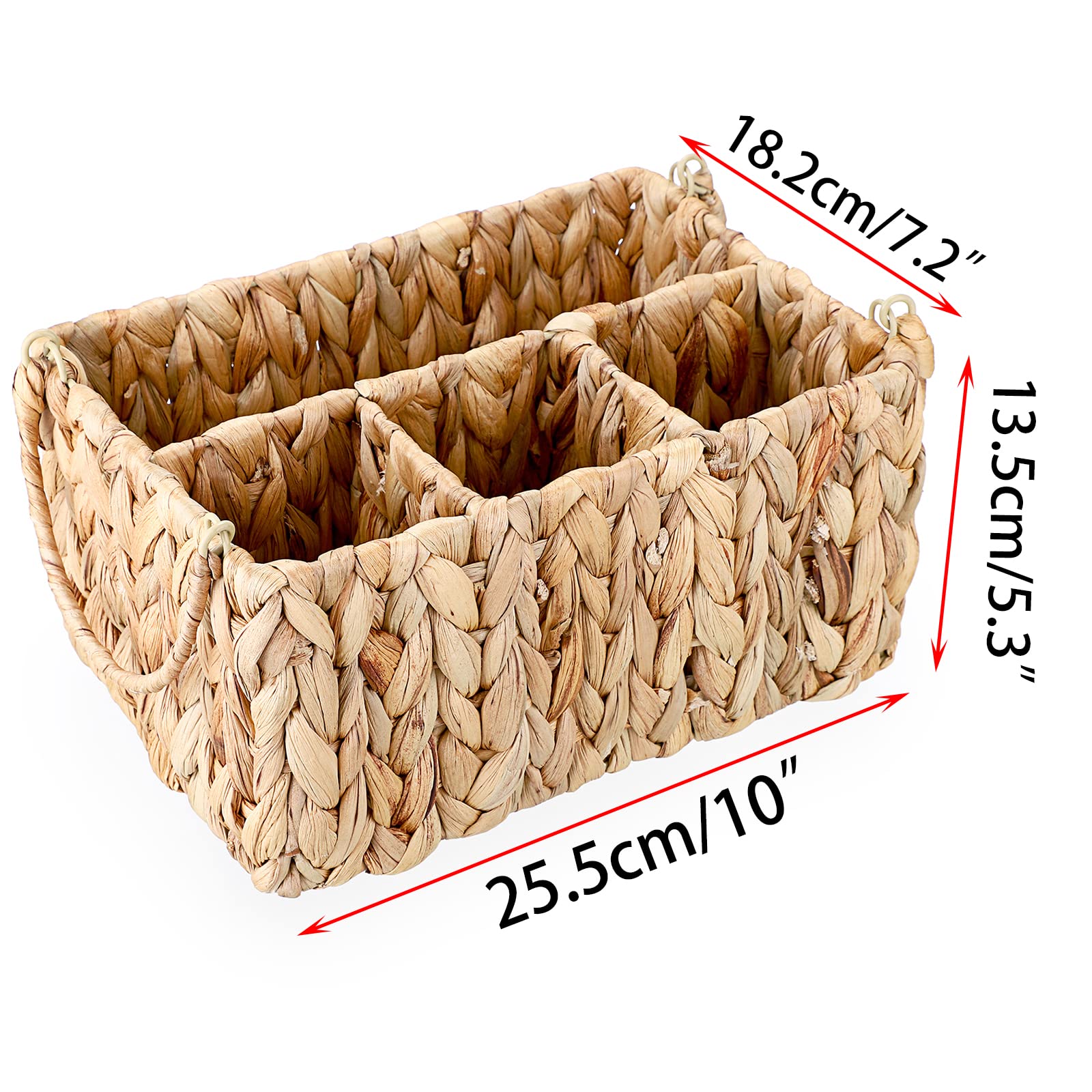 Sumnacon Water Hyacinth Utensil Holder,Farmhouse Flatware Silverware Organizer Countertop for Spoon Fork Knife,Rustic Utensil Caddy for Kitchen,Picnic,Party,Countertop