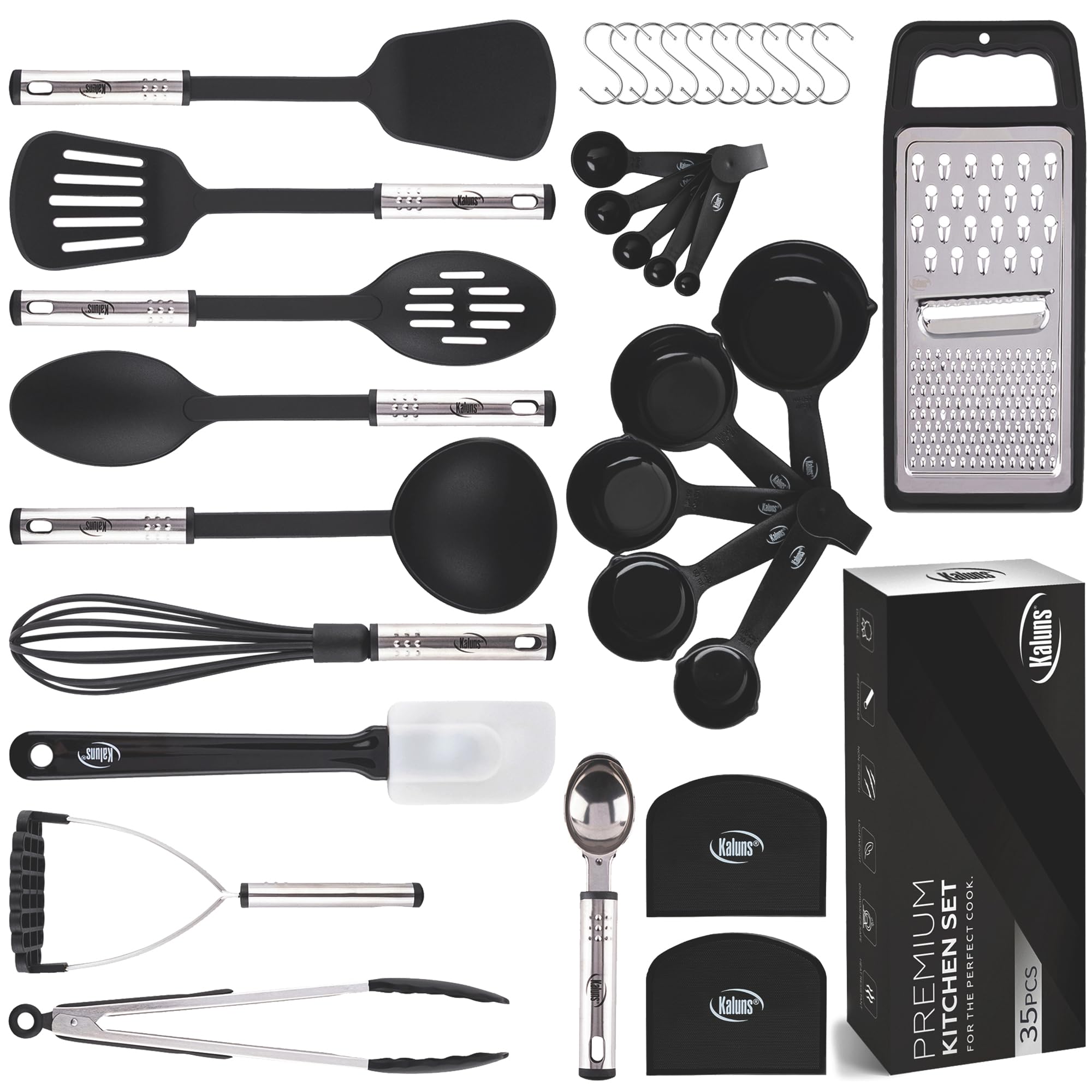 Kitchen Utensils Set, Cooking Utensil Set Kitchen Gadgets, Pots and Pans set Nonstick and Heat Resistant, 24 Pcs Nylon and Stainless Steel, Spatula Set, Apartment Essentials Kitchen Cookware Sets