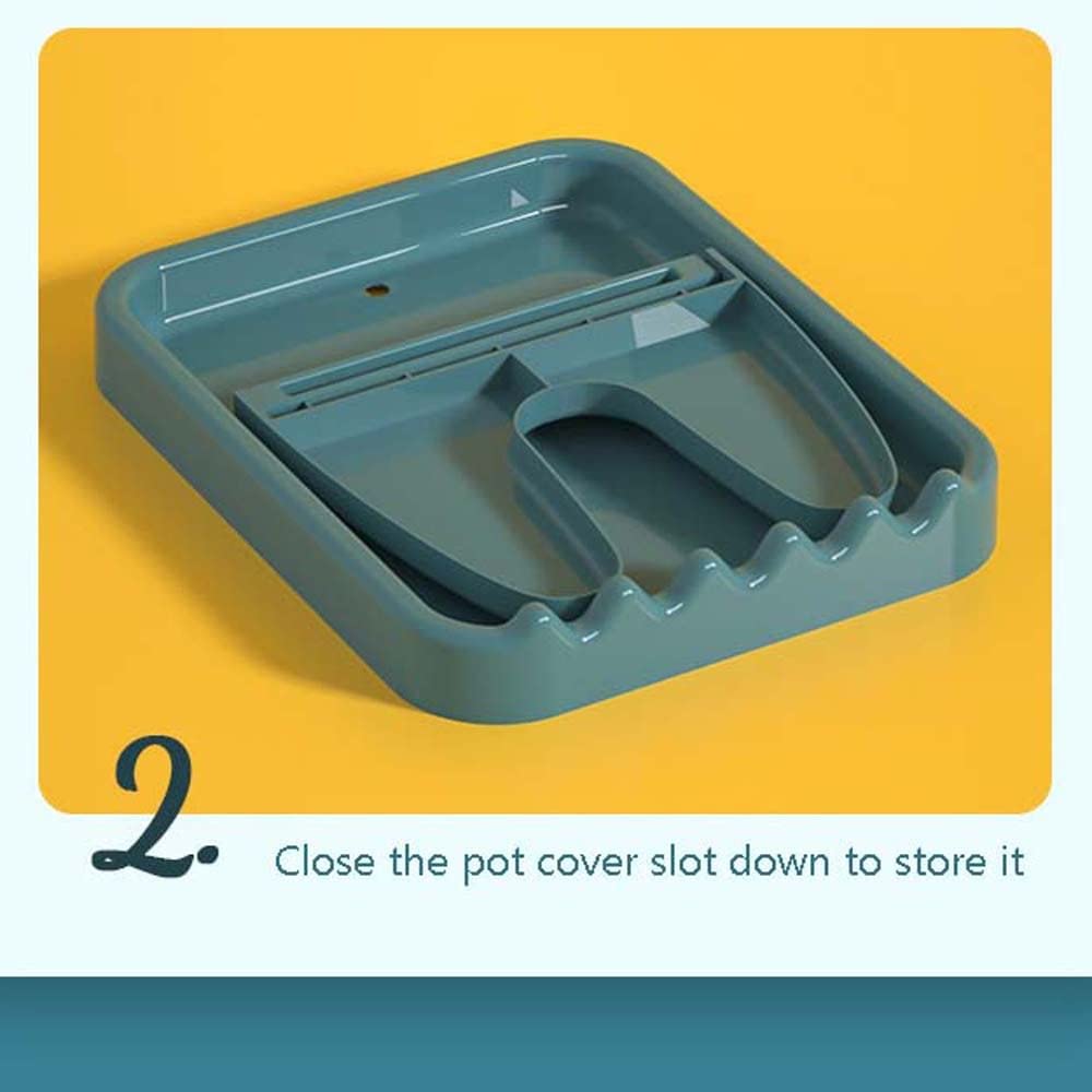 Pot Lid Holder Foldable Plastic Kitchen Accessories Organizer Storage for Stove Top Stand Spoon Rest(Yellow)