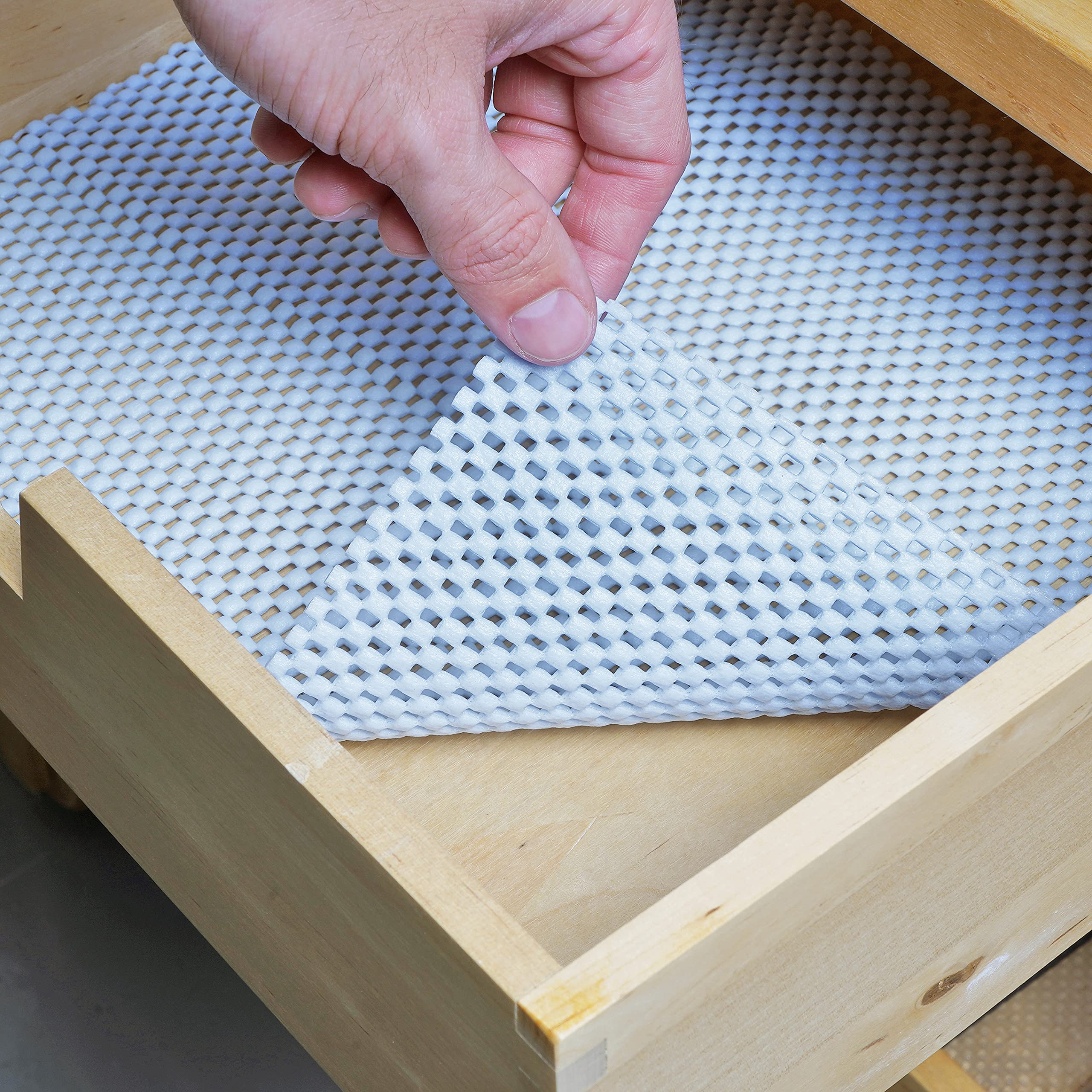 Con-Tact Brand Grip Premium Thick Non-Adhesive Shelf and Drawer Liner, 12 in. x 4 ft, Sky