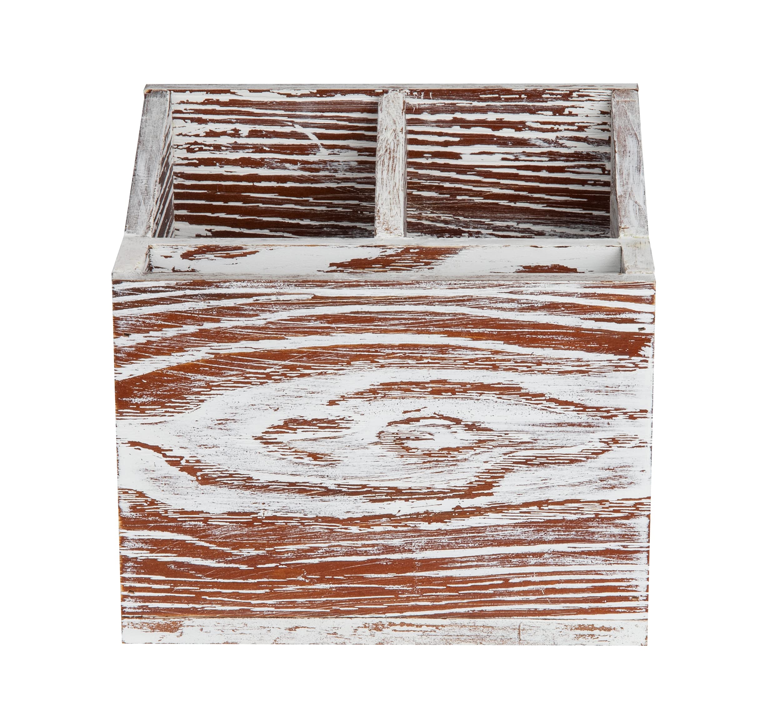Mind Reader Tabletop, Rustic Style Supply Sorter, Brown Utensil Holder, One Size