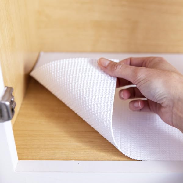 Duck 855145 Smooth Top EasyLiner Non-Adhesive Shelf and Drawer Liner 12-Inch x 20-Foot, White, 2 Rolls