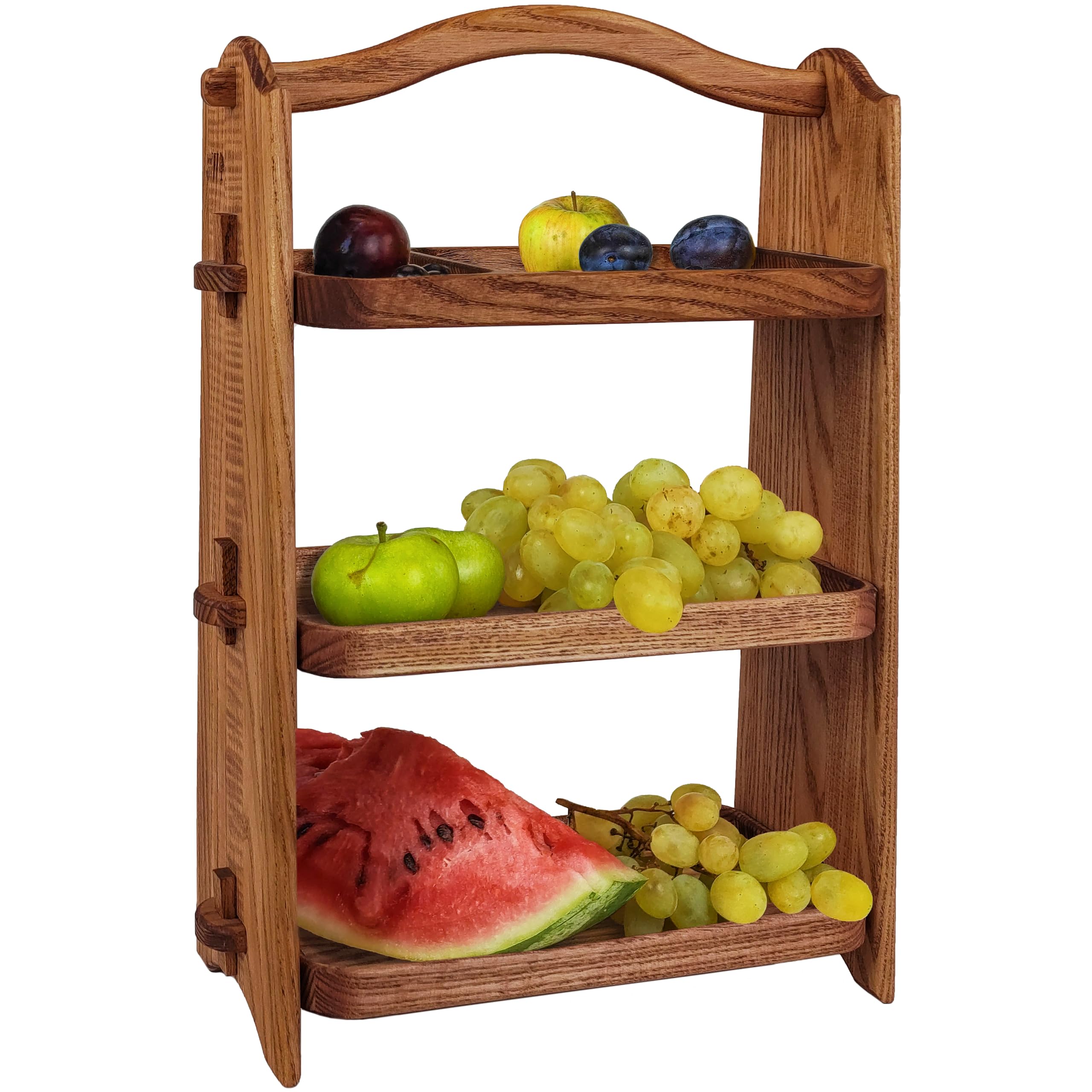 Wooden Wedge Shelves, 3 Tier Storage Organizer, Holder Handcrafted for Bathroom Living Room, Bedroom, Kitchen, Wood Rack for Countertop, Made in Europe, Gift Idea