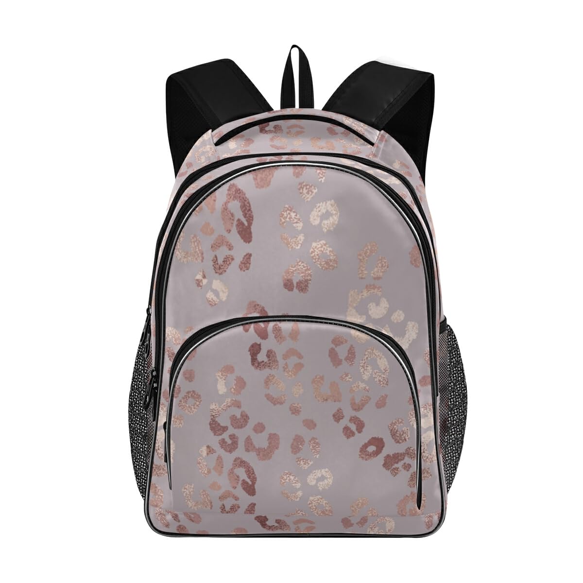 OREZI Fashion Backpack for Women Girl Rose Gold Leopard Schoolbag Backpack Bookbags Travel Bag Casual Daypack Rucksack for Student Teenagers kid's