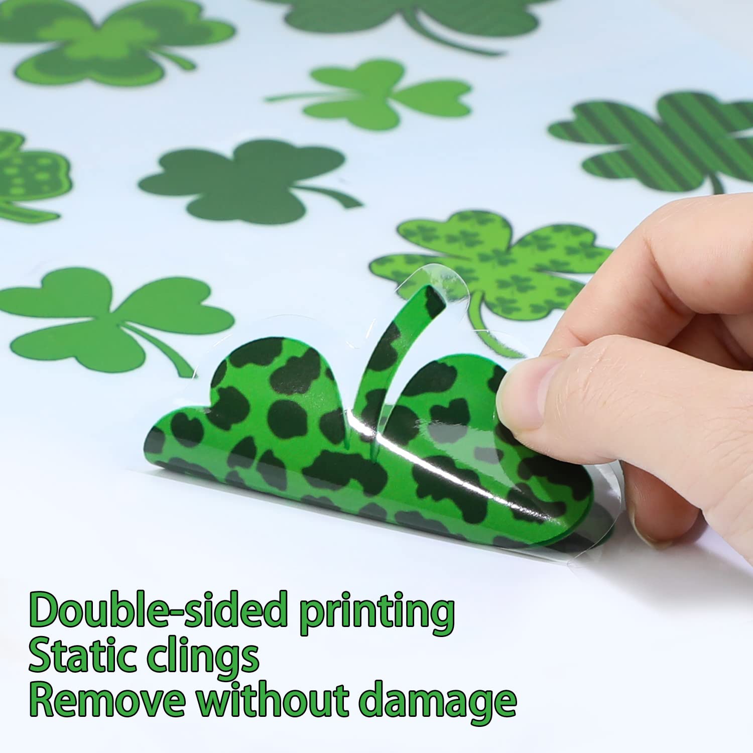 St Patricks Day Window Clings, Double-Side Quality Printed Shamrock Decorations for St Patrick's Day, Lucky Irish Decals Party Ornamentsā¦