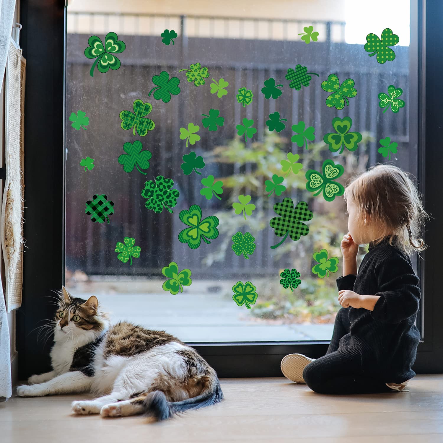 St Patricks Day Window Clings, Double-Side Quality Printed Shamrock Decorations for St Patrick's Day, Lucky Irish Decals Party Ornamentsā¦