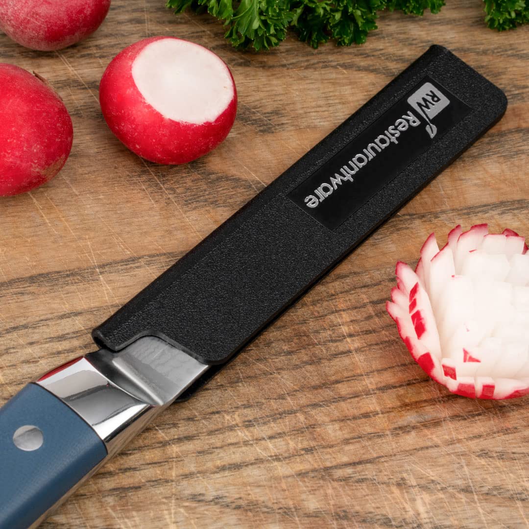 Restaurantware Sensei 4.7 x 1 Inch Knife Sleeve, 1 BPA-Free Knife Protector - Fits Paring Knife, Felt Lining, Black Plastic Knife Blade Guard, Durable, Cut-Proof