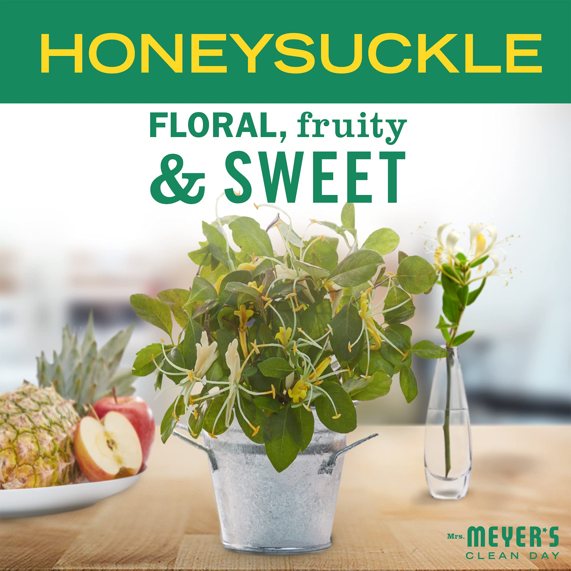 Mrs. Meyer's All-Purpose Cleaner Spray, Honeysuckle, 16 fl. oz - Pack of 3