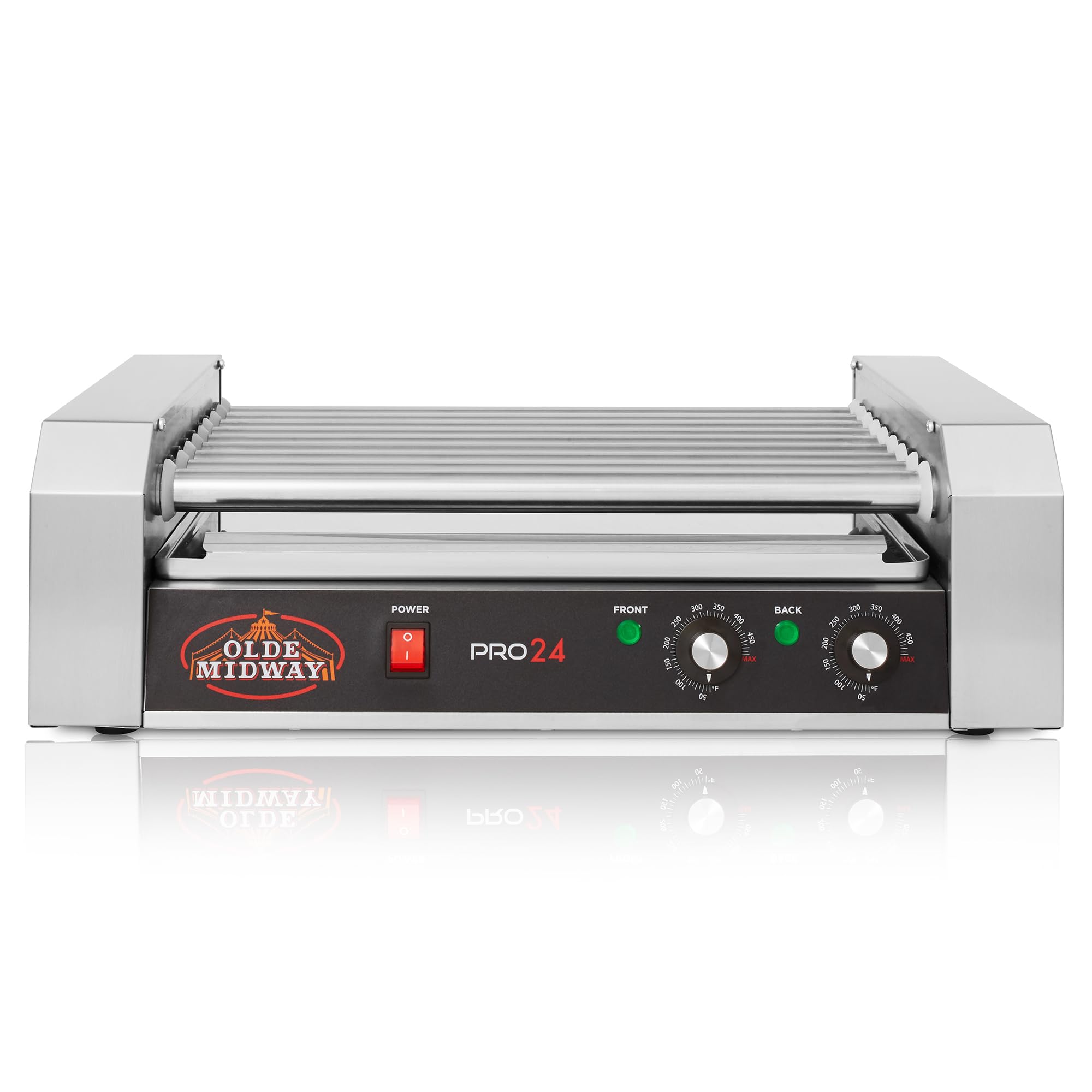 Olde Midway Electric 18 Hot Dog 7 Roller Grill Cooker Machine 900-Watt - Commercial Grade
