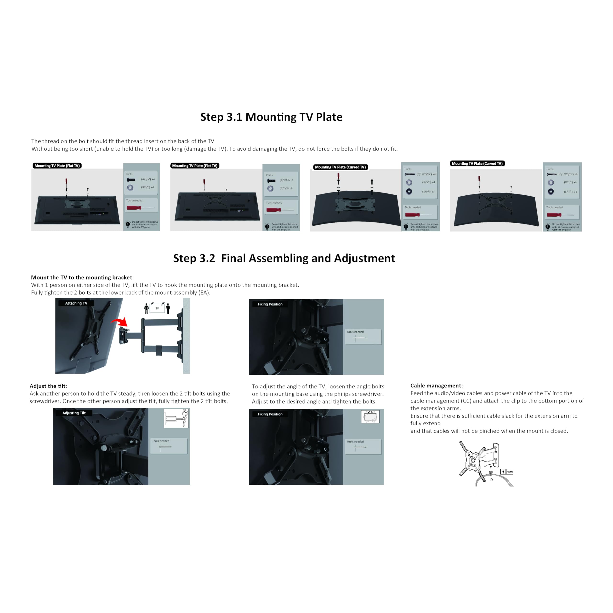 Amazon Basics Full Motion Articulating TV Monitor Wall Mount for 22-55 Inch TVs and Flat Panels up to 80 Lbs, Black