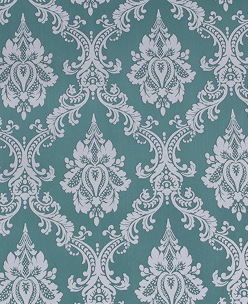 Teemall Self-Adhesive Wallpaper Light Green Damask Removable PVC Shelf Drawer Liner Home Decor 17.7 Inch by 9.8 Feet Sticker