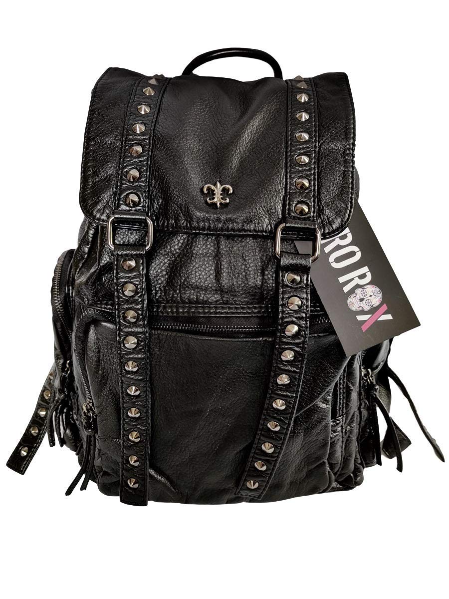Ro Rox Iris Punk Goth PU Unisex School Uni Large Backpack