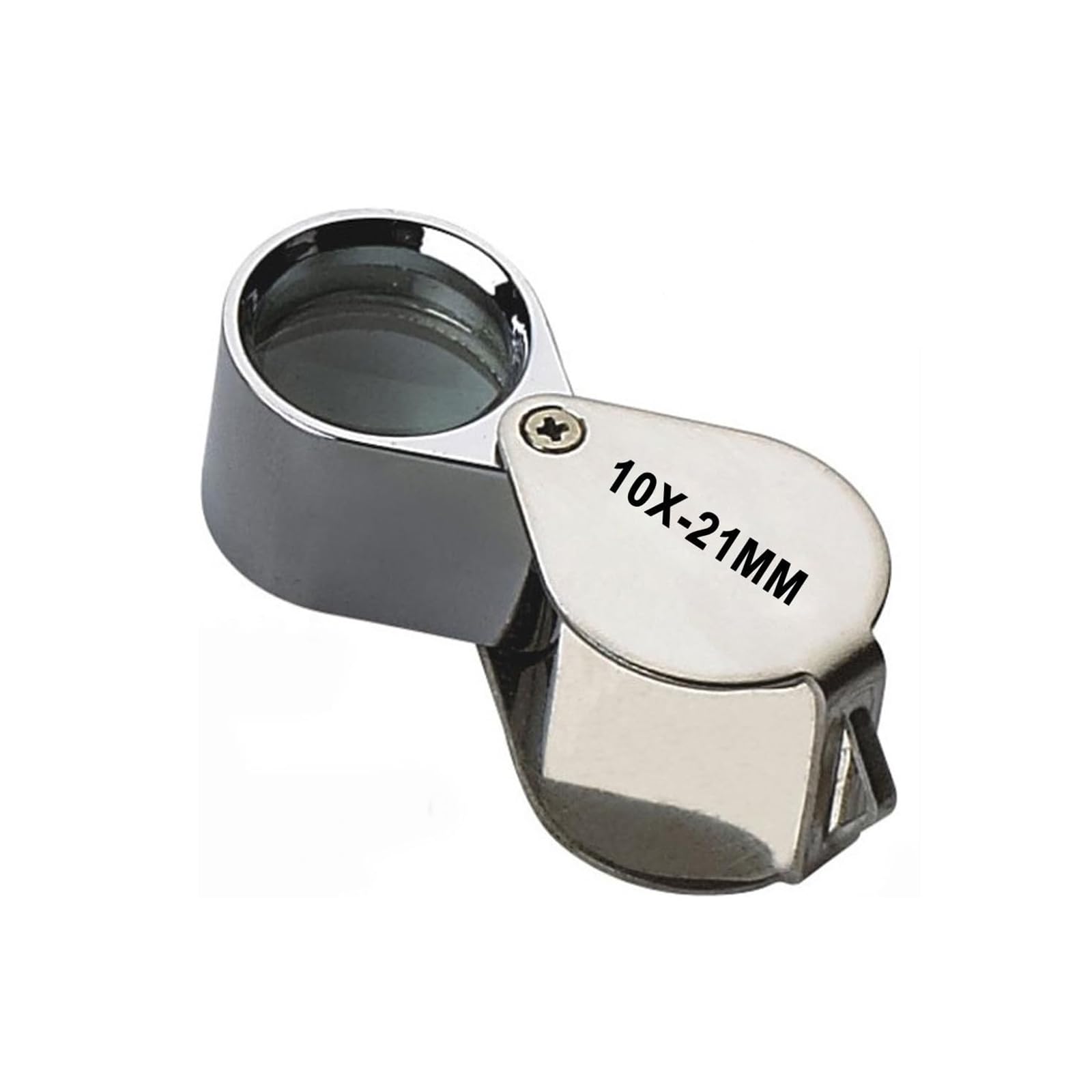 Aiernuo Loupes 10x Glass Jeweler Loupe Loop Eye Magnifier Magnifying Magnifier Metal Body Silver (10x21mm)