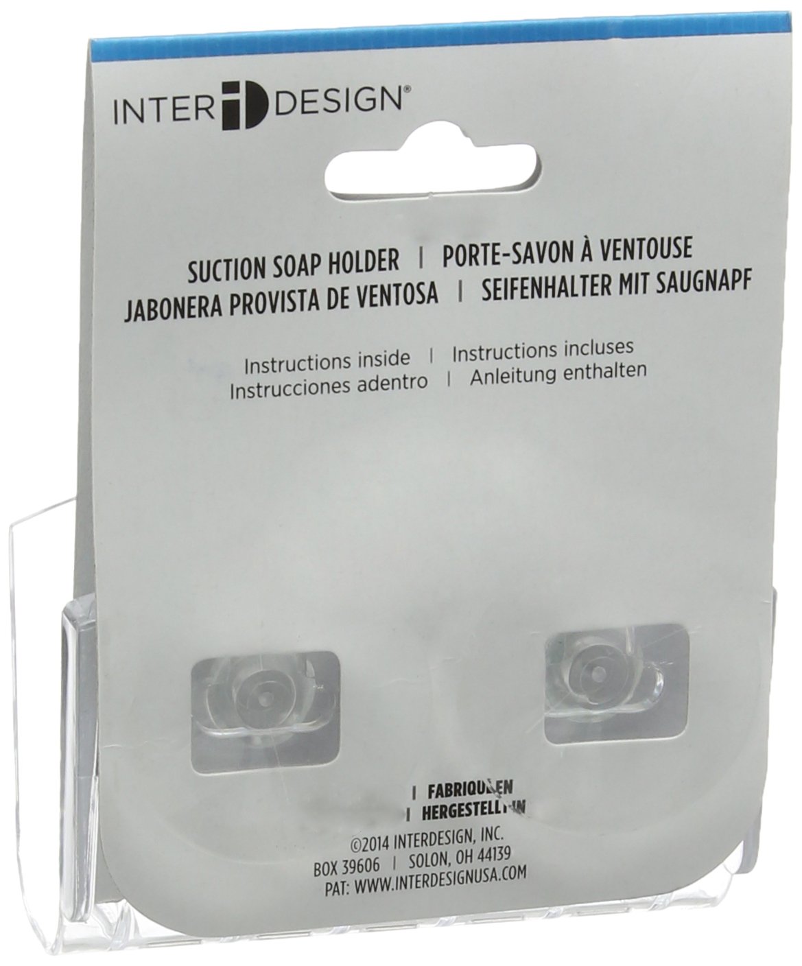 iDesign Plastic Kitchen Sink Suction Holder, Caddy for Soap, Sponges, Scrubbers in Bathroom, Shower Stall, Tub, Laundry Room, 3.75" x 2" x 2" - Clear