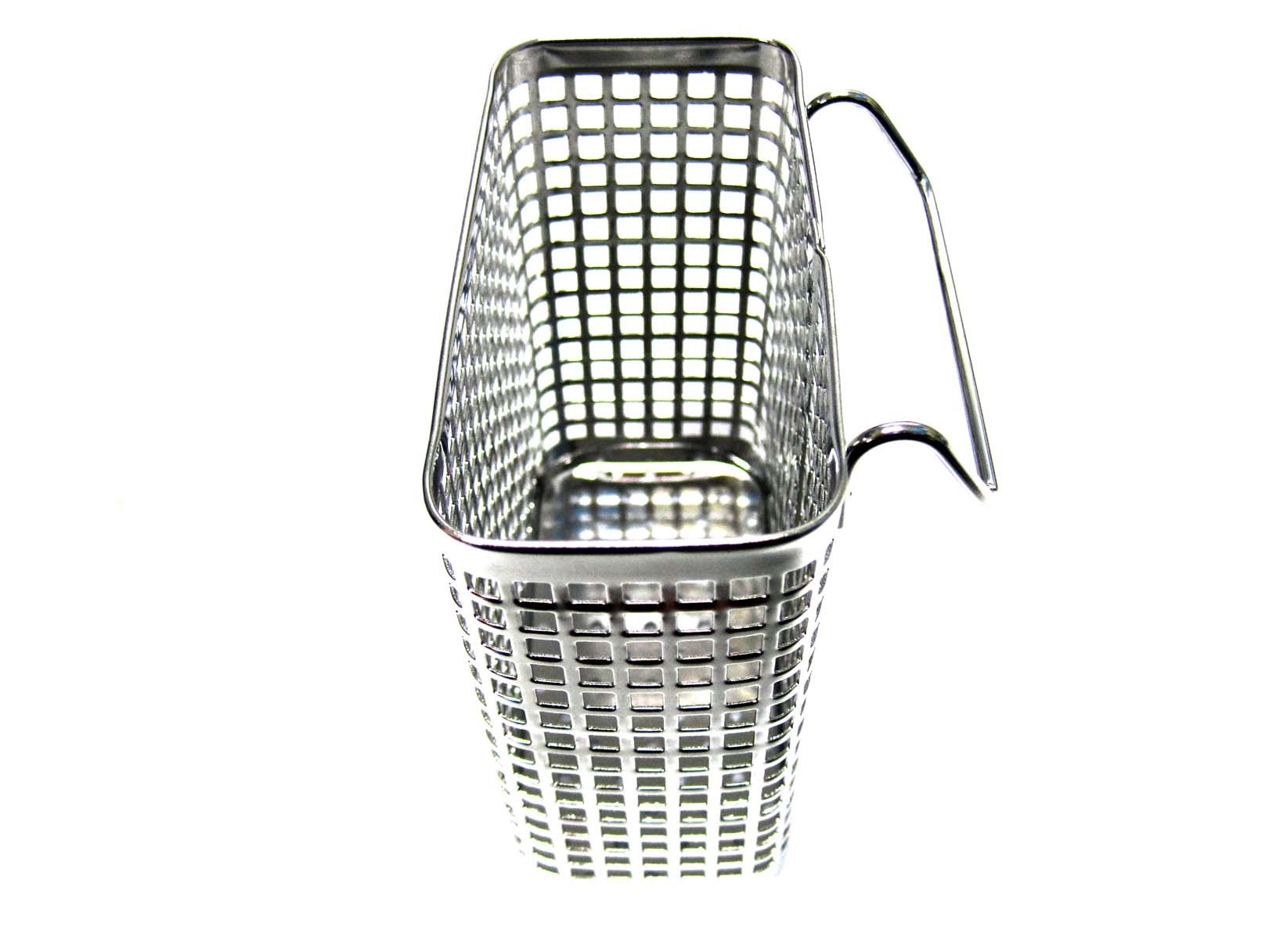 Small Square Stainless Steel Perforated Cutlery Basket Sink Rack Storage Silver by Stopia