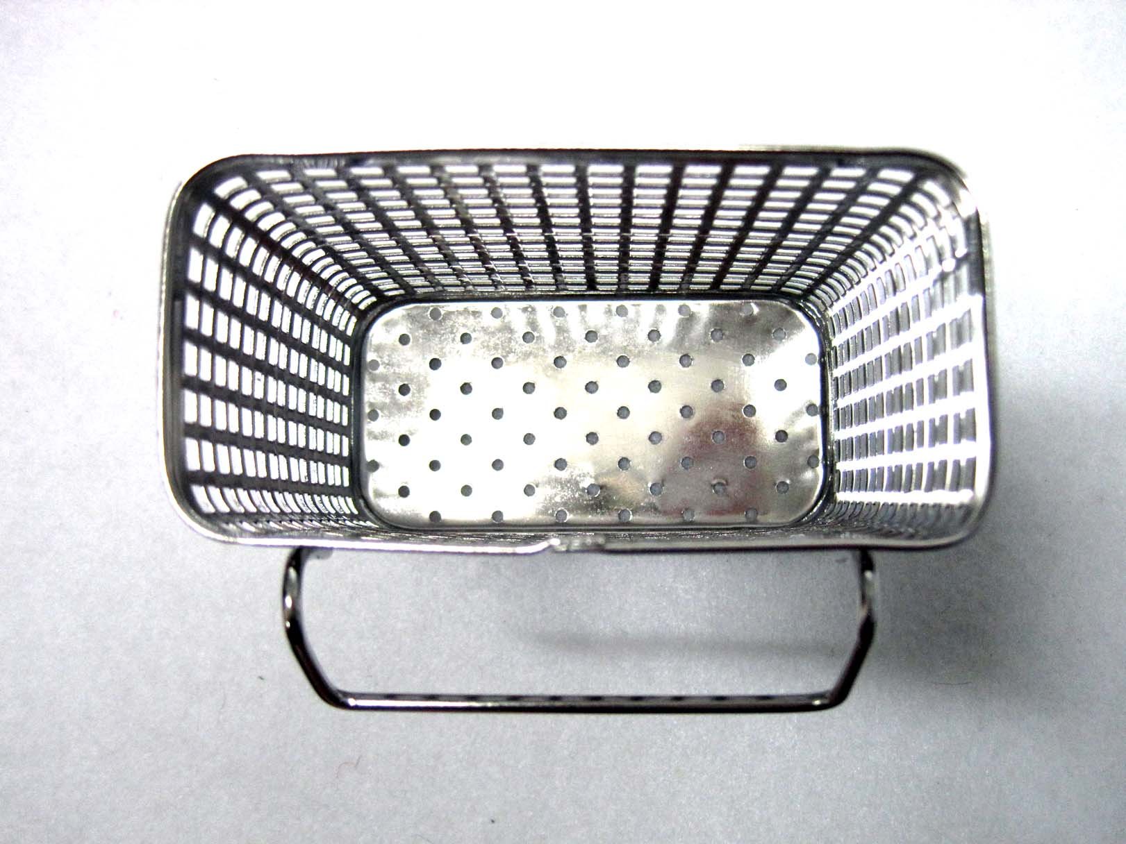 Small Square Stainless Steel Perforated Cutlery Basket Sink Rack Storage Silver by Stopia
