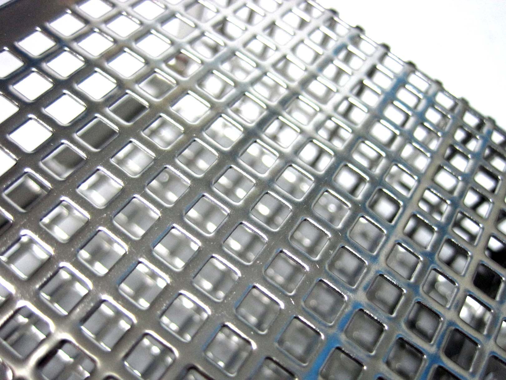 Small Square Stainless Steel Perforated Cutlery Basket Sink Rack Storage Silver by Stopia