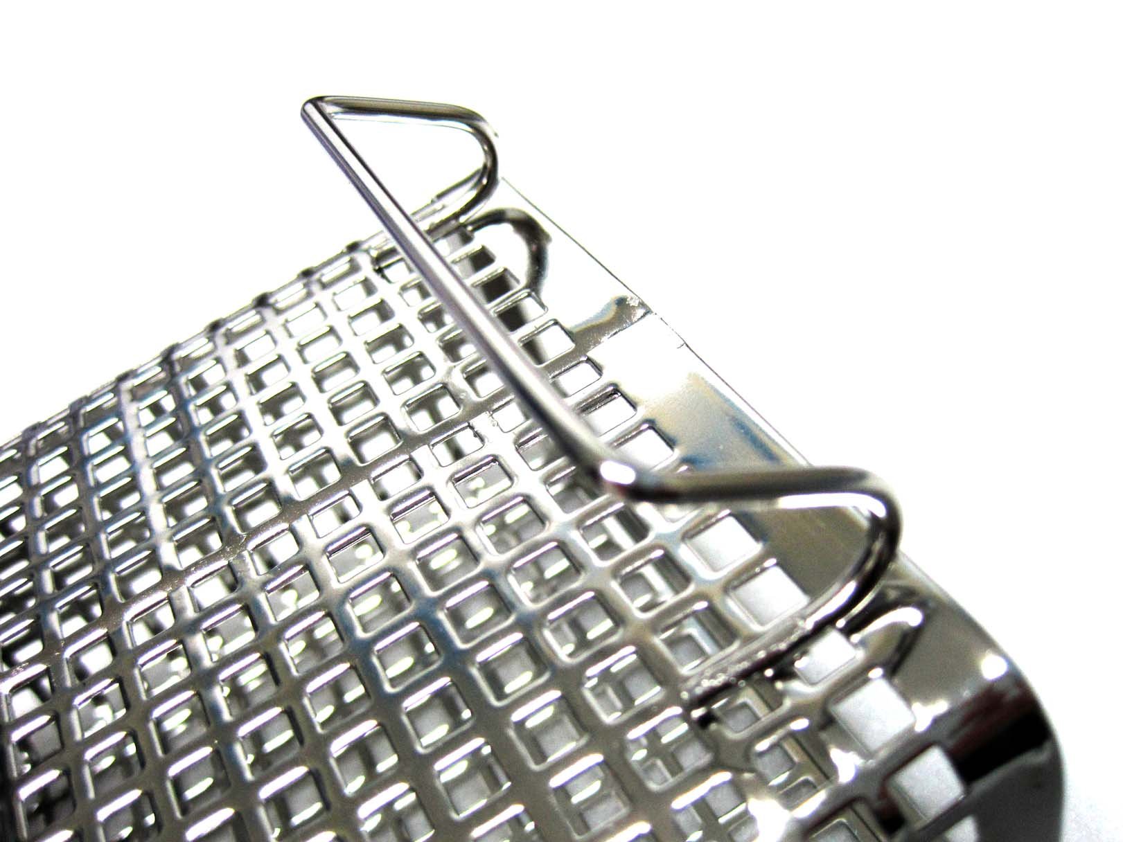 Small Square Stainless Steel Perforated Cutlery Basket Sink Rack Storage Silver by Stopia