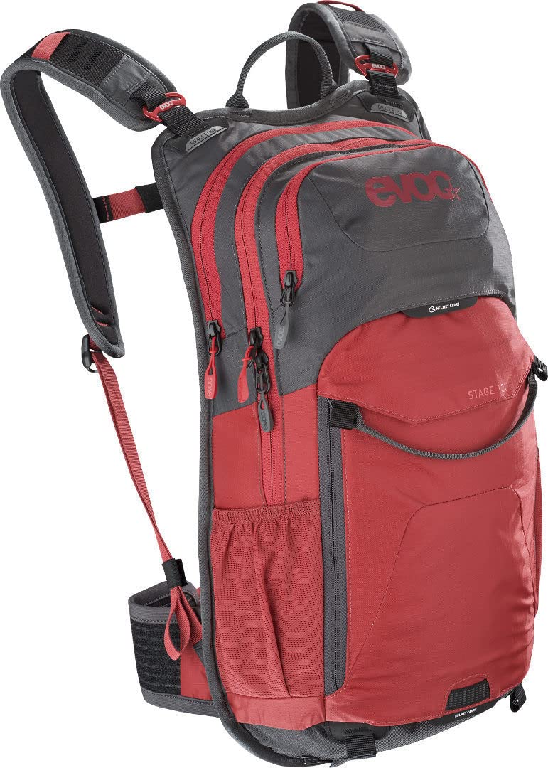 EVOC Stage 12L Carbon Grey-Chili Red Hydration Bag Backpack w/o Bladder