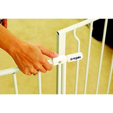 Regalo Easy Open 47-Inch Super Wide Walk Thru Baby Gate, Bonus Kit, Includes 4-Inch and 12-Inch Extension Kit, 4 Pack Pressure Mount Kit and 4 Wall Cups and Mounting Kit , 11 Count (Pack of 1)