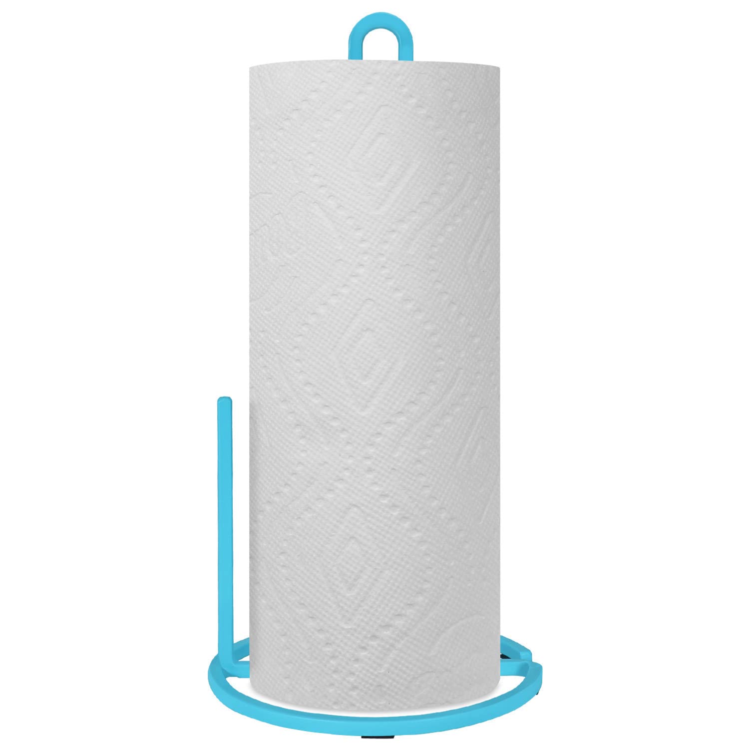 Blue Donuts Square Cast Iron Paper Towel Holder Countertop - Easy One-Handed Tear Paper Towel Holder, Modern Paper Towel Holder, Turquoise Paper Towel Dispenser Countertop