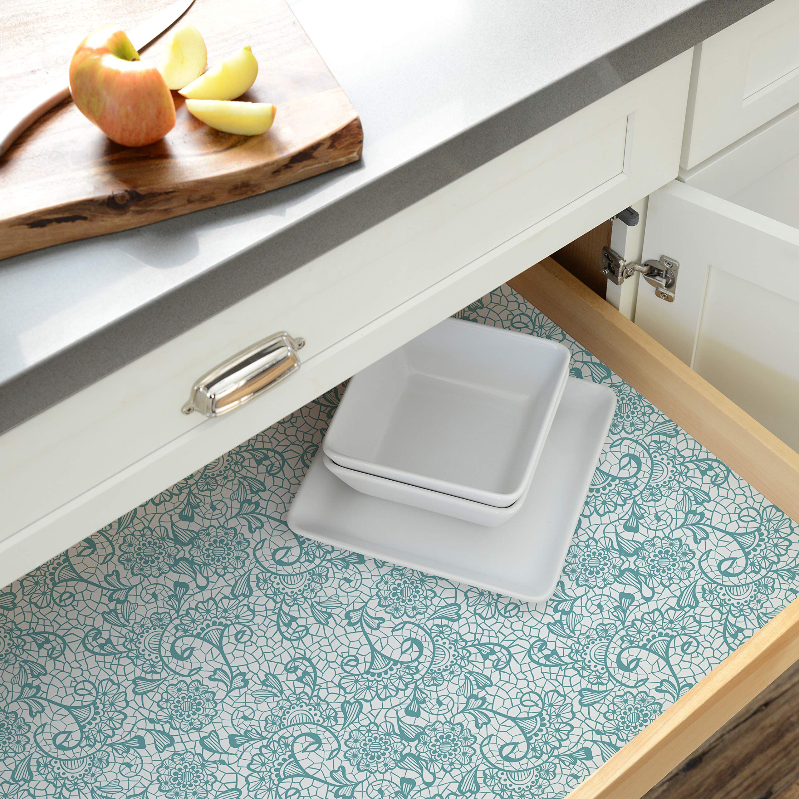 Con-Tact Brand Creative Covering Self-Adhesive Vinyl Drawer and Shelf Liner, 18" x 9', Monaco Teal