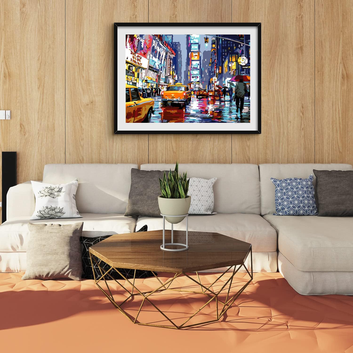 QUITEDEW Paint by Numbers for Adults Beginner,Times Square Paint by Number for Adults,Landscape Paint by Numbers Street Scenery,Manhattan Square Paint by Number City Night View 16 x 20 Inch