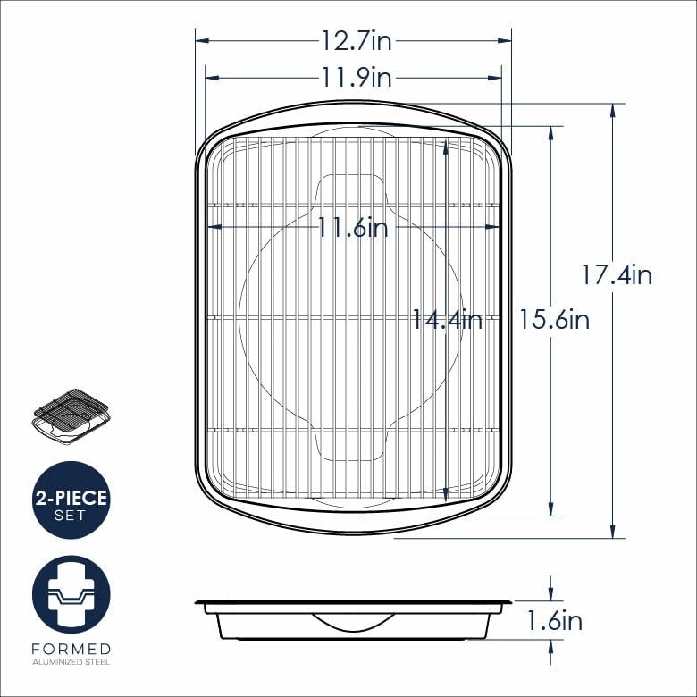 Nordic Ware Oven Crisp Baking Tray, 17.10 x 12.40 x 1.40 inches, Natural