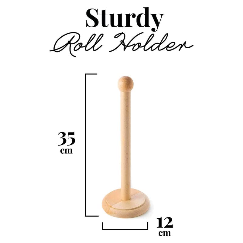 Tuuli Kitchen – Wooden Kitchen Paper Towel Holder, for Tissue and Other Types of Paper Roll, Beechwood Holder for Kitchen Tissue 14 x 5 inches