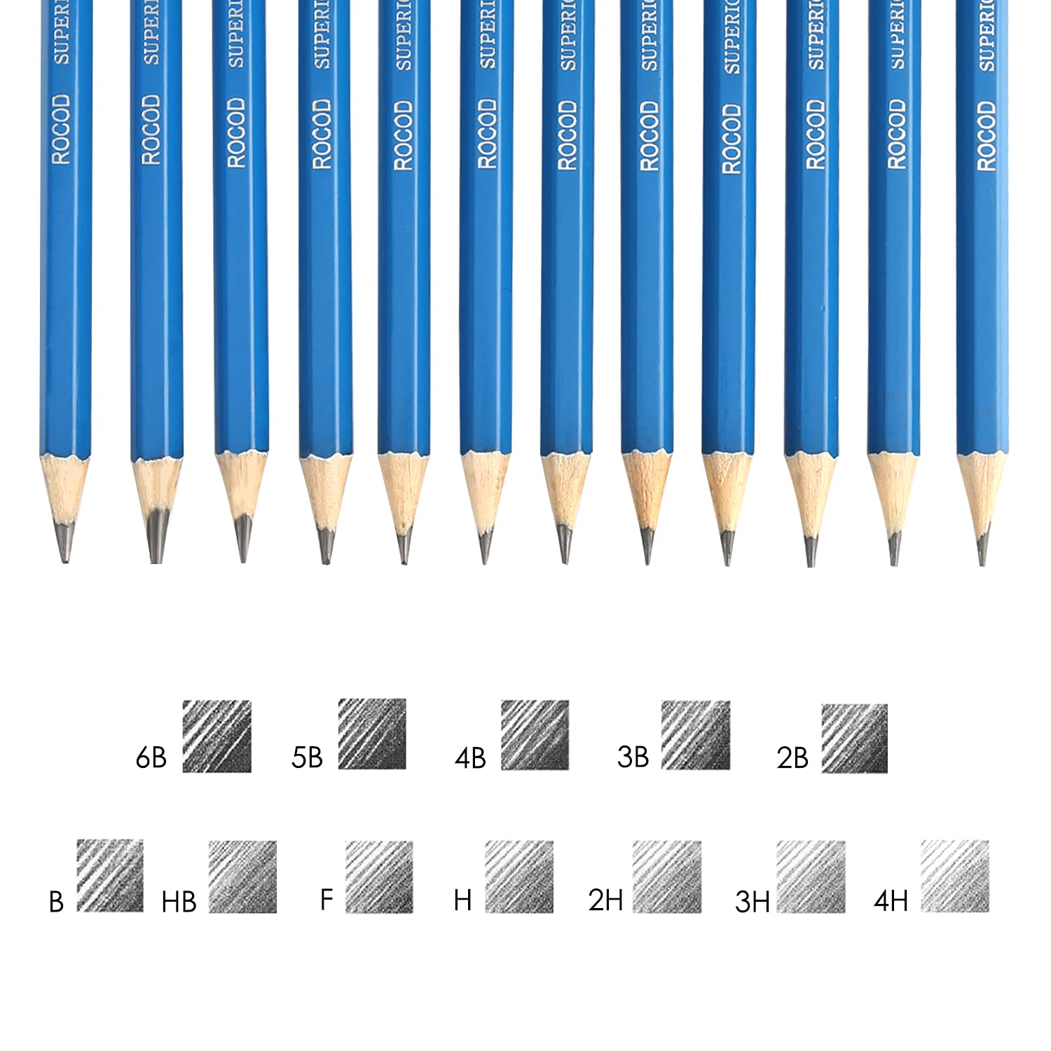 Profession sketch pencils 6B to 4H for kids and aldult drawing,Art graphite pencil for artists beginner sketching.