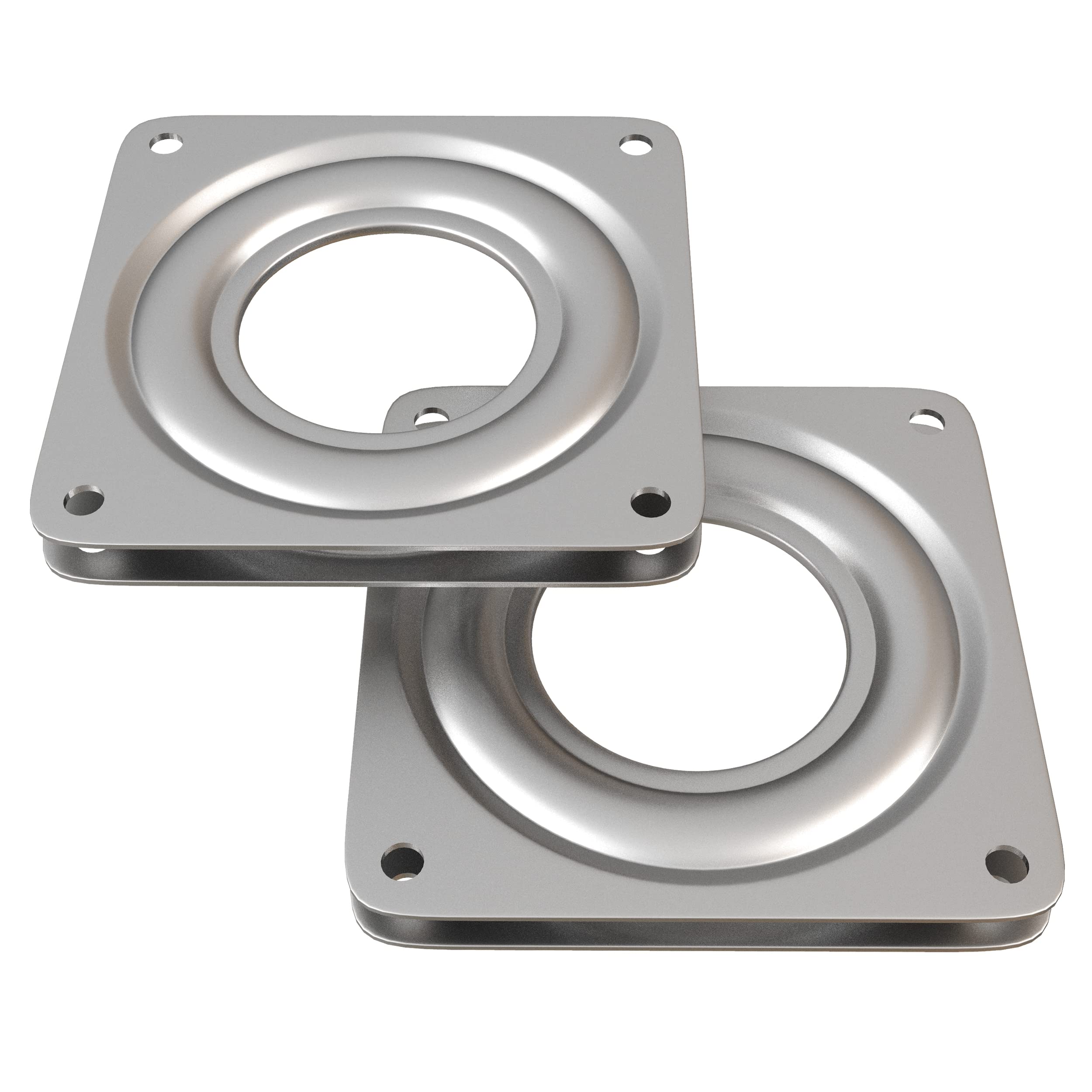 Lazy Susan Rotating Turntable Bearing Hardware 2.8-Inch Square Ball Bearing Swivel Plates Heavy-Duty Steel 200-lb Load Capacity, 5/16-Inch Thick, 2-Pack