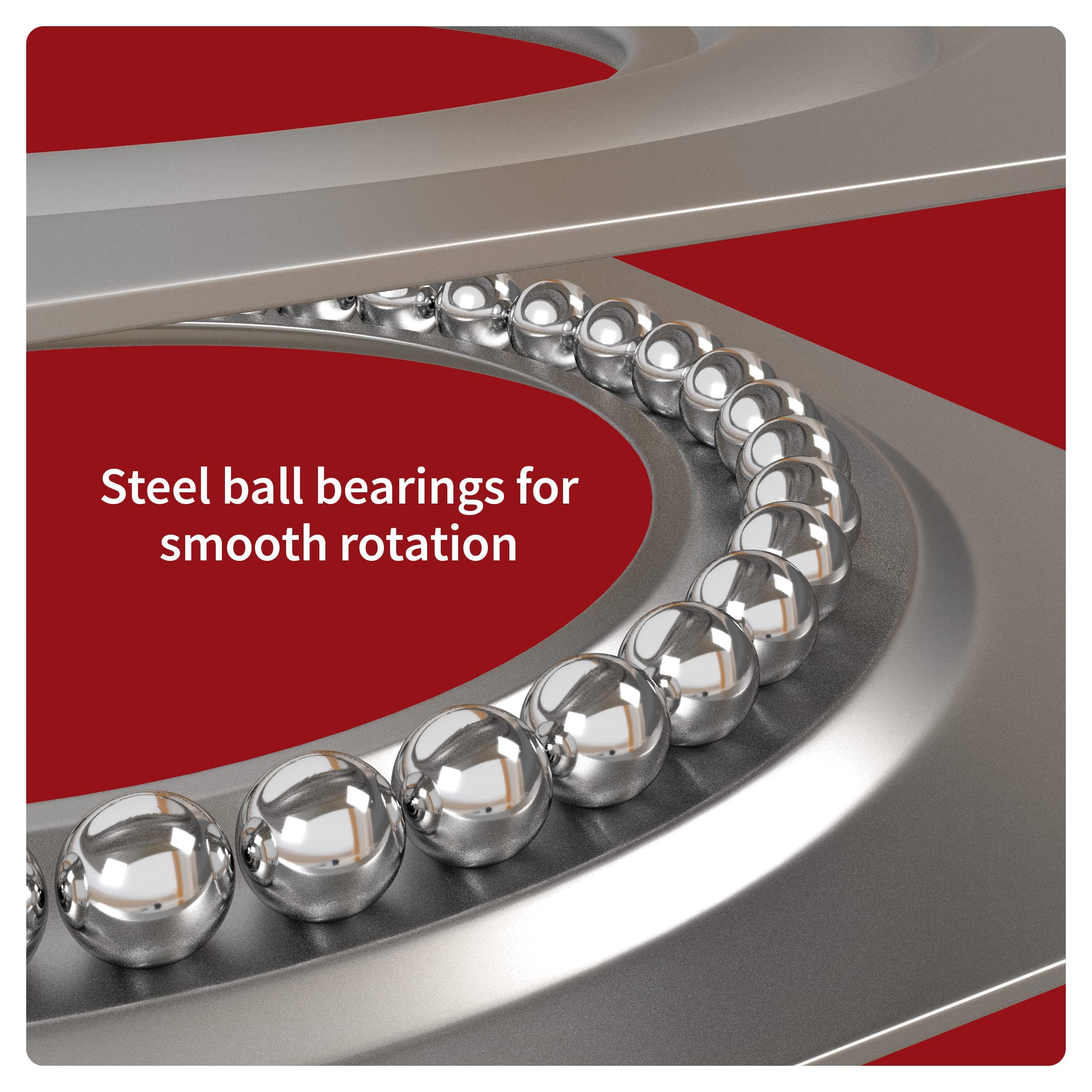 Lazy Susan Rotating Turntable Bearing Hardware 2.8-Inch Square Ball Bearing Swivel Plates Heavy-Duty Steel 200-lb Load Capacity, 5/16-Inch Thick, 2-Pack