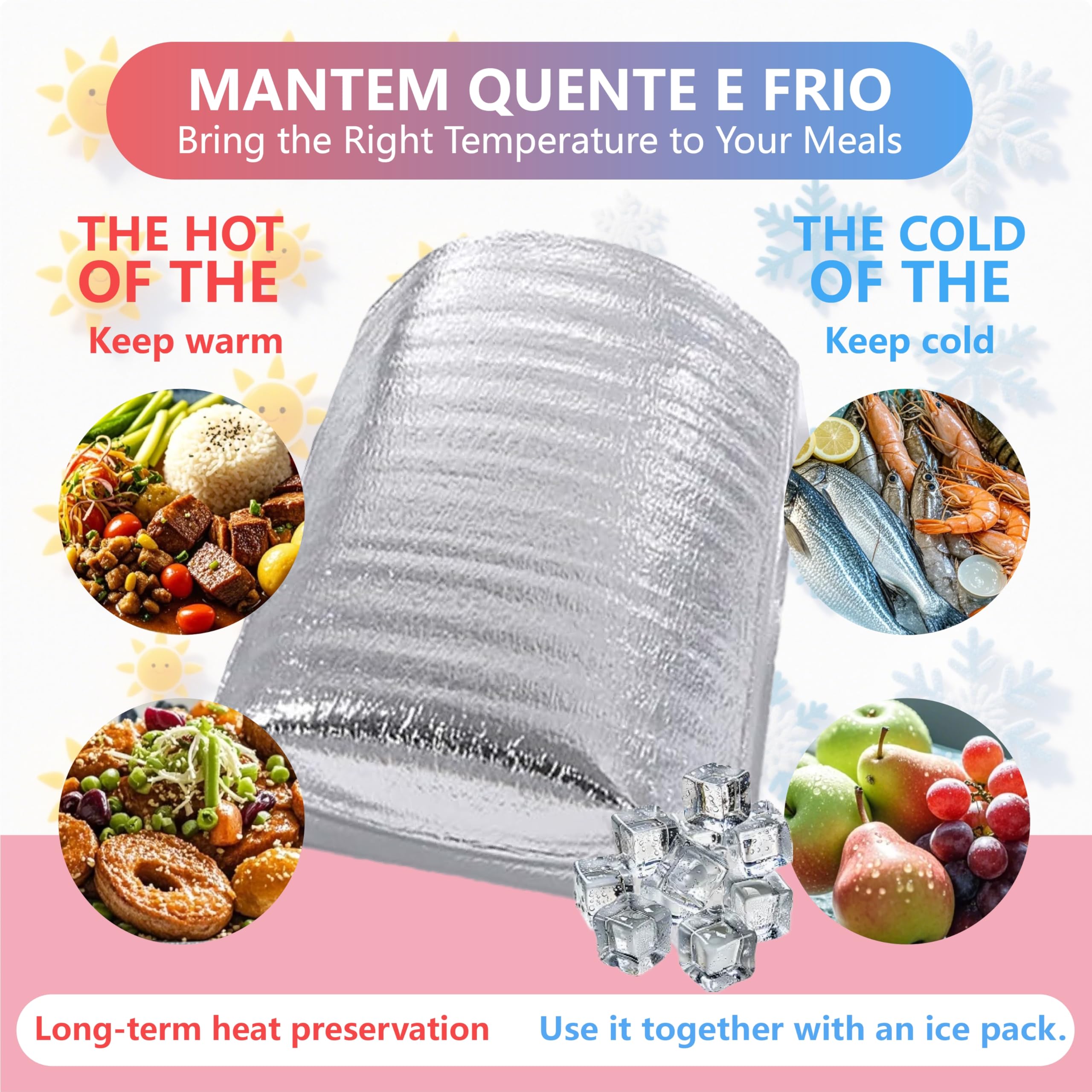 SMILCO Reusable Insulation Bags Thermal Box Liners Metalized Box Liners Lunch Food Box Shopping Bag Insulation Lining Waterproof Insulation Package (25 Pack/ 8 In x 11 In)…