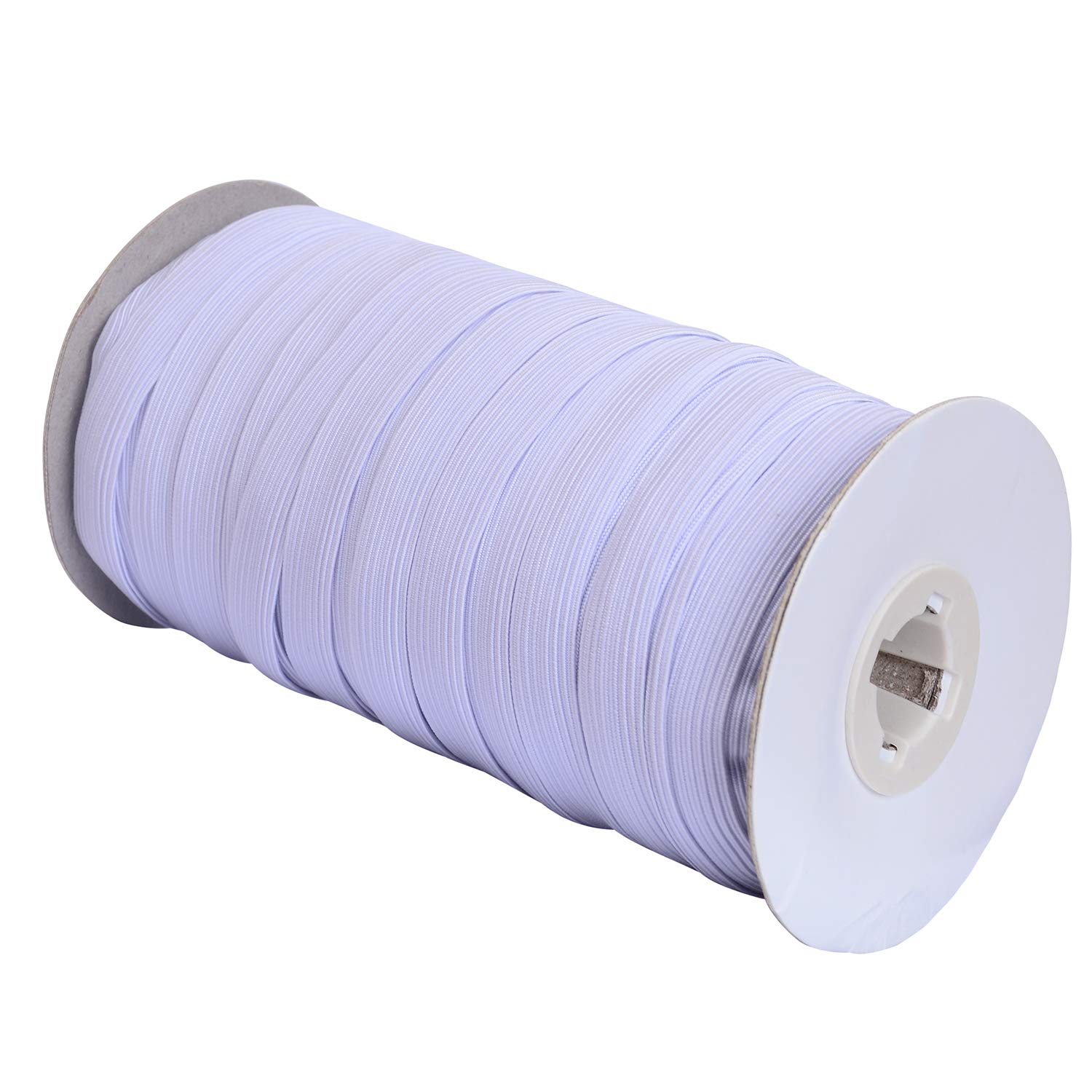 50 Yards Length Flat Elastic Band for Sewing Stretch Elastic Cord for DIY Projects, Arts and Crafts (White, 1/2 Inch Width)
