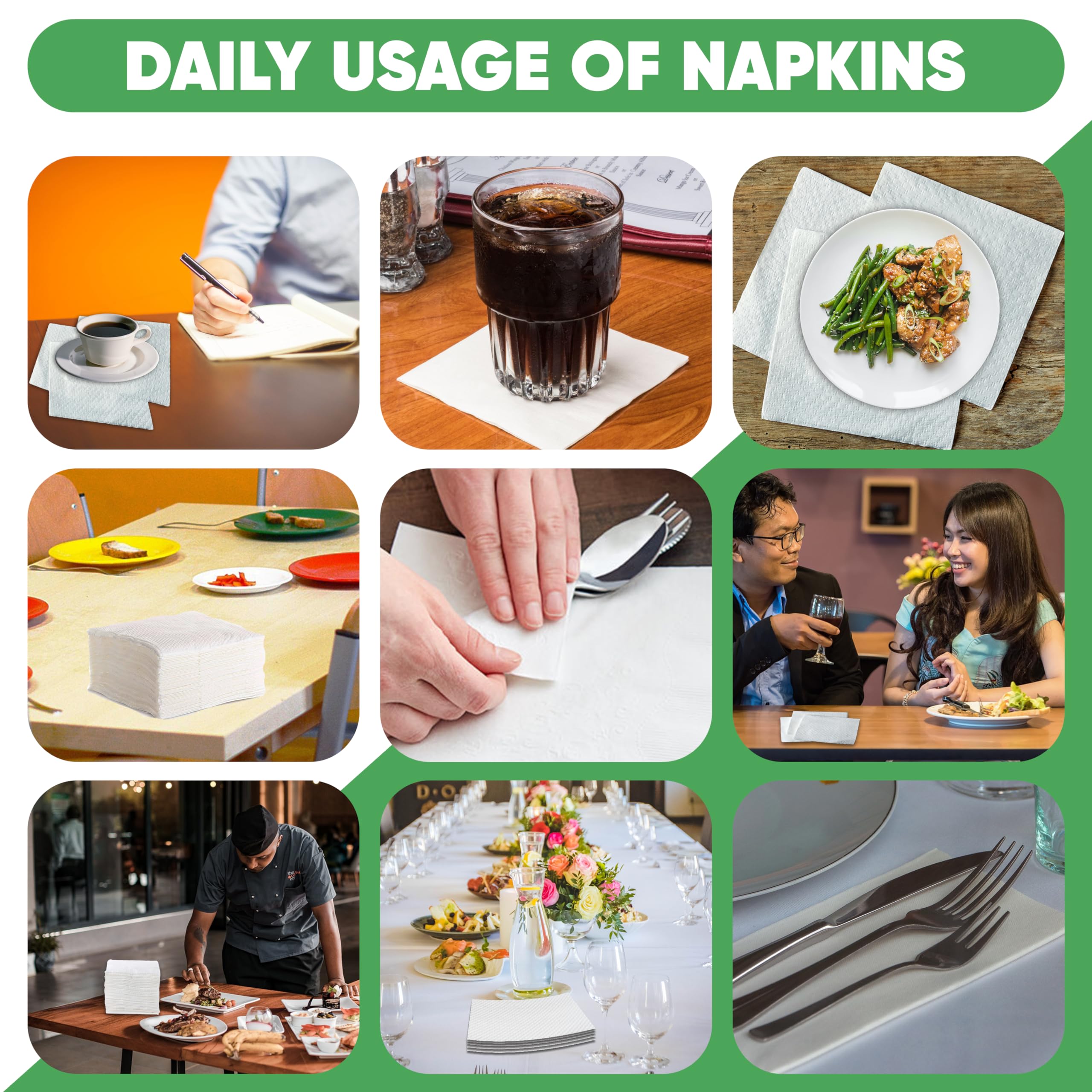 Elegant Lunch Napkin 500 Lunch Napkin 1 Ply, White