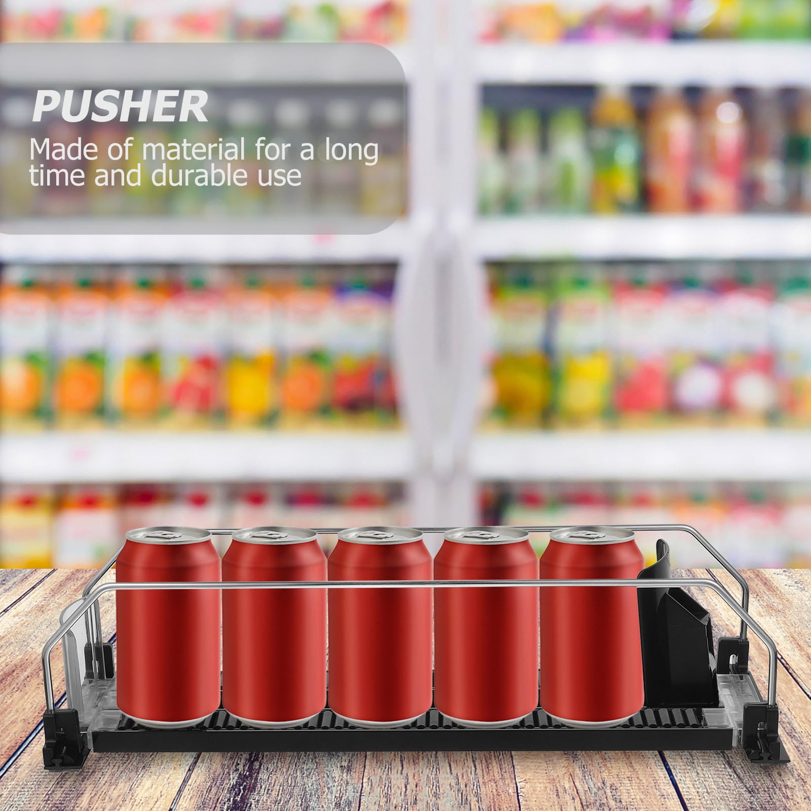 Hemobllo Drink Dispenser for Refrigerator, Automatic Vending Machine Pusher Tray Rack Soda Can Organizer Beverage Can Rack Pull Out Cabinet Shelf for Fridge, Pantry and More