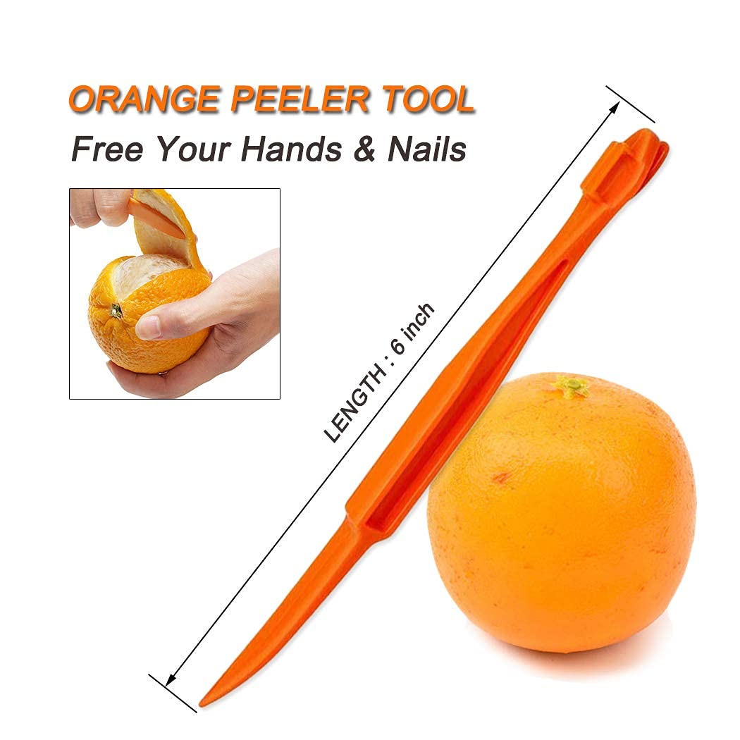 Orange Peeler tools Plastic Orange Peeler Citrus Remover Easy Open Citrus Lemon Citrus Peel Cutter Vegetable Slicer Fruit Tools Kitchen Gadgets (Orange 2 Pack)