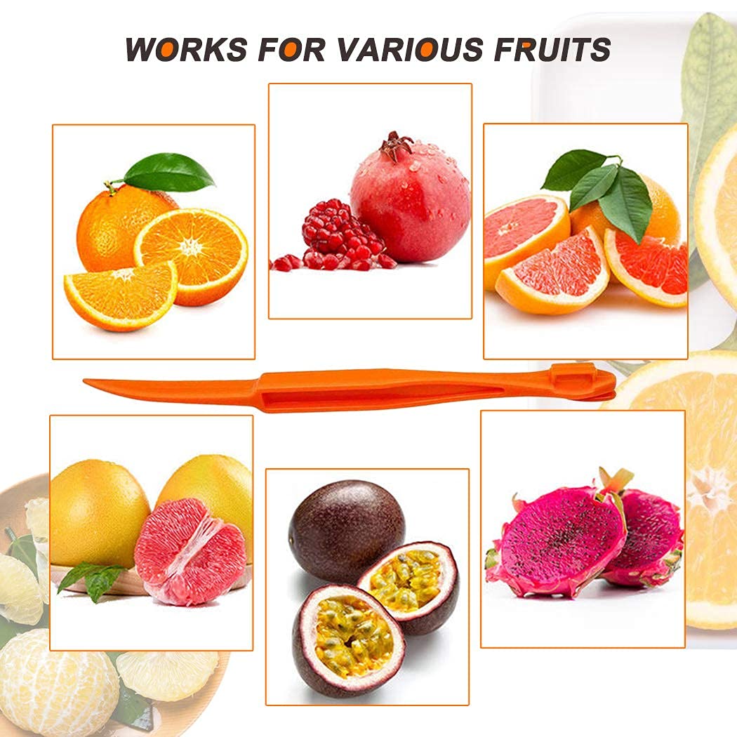 Orange Peeler tools Plastic Orange Peeler Citrus Remover Easy Open Citrus Lemon Citrus Peel Cutter Vegetable Slicer Fruit Tools Kitchen Gadgets (Orange 2 Pack)