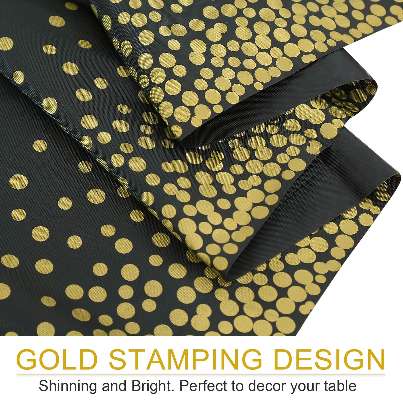 Gexolenu 4 Pack Black and Gold Disposable Plastic Tablecloth for Rectangle Tables(54" x 108"), Disposable Waterproof Party Table Cover for Birthday, Gold Table Cloths for 2023 Graduation Parties