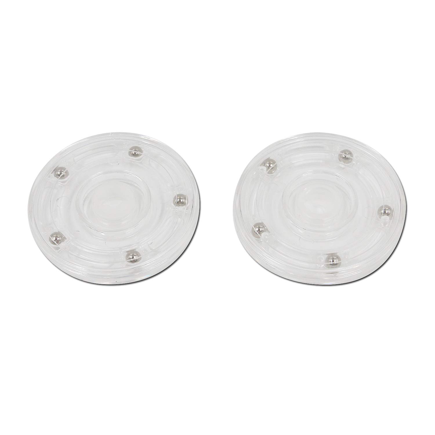 FarBoat 4Pcs 3-Inch Plastic Turntable Acrylic Turntable Organizer Bearings Hardware for Kitchen Spice Rack Table Cake (Clear)