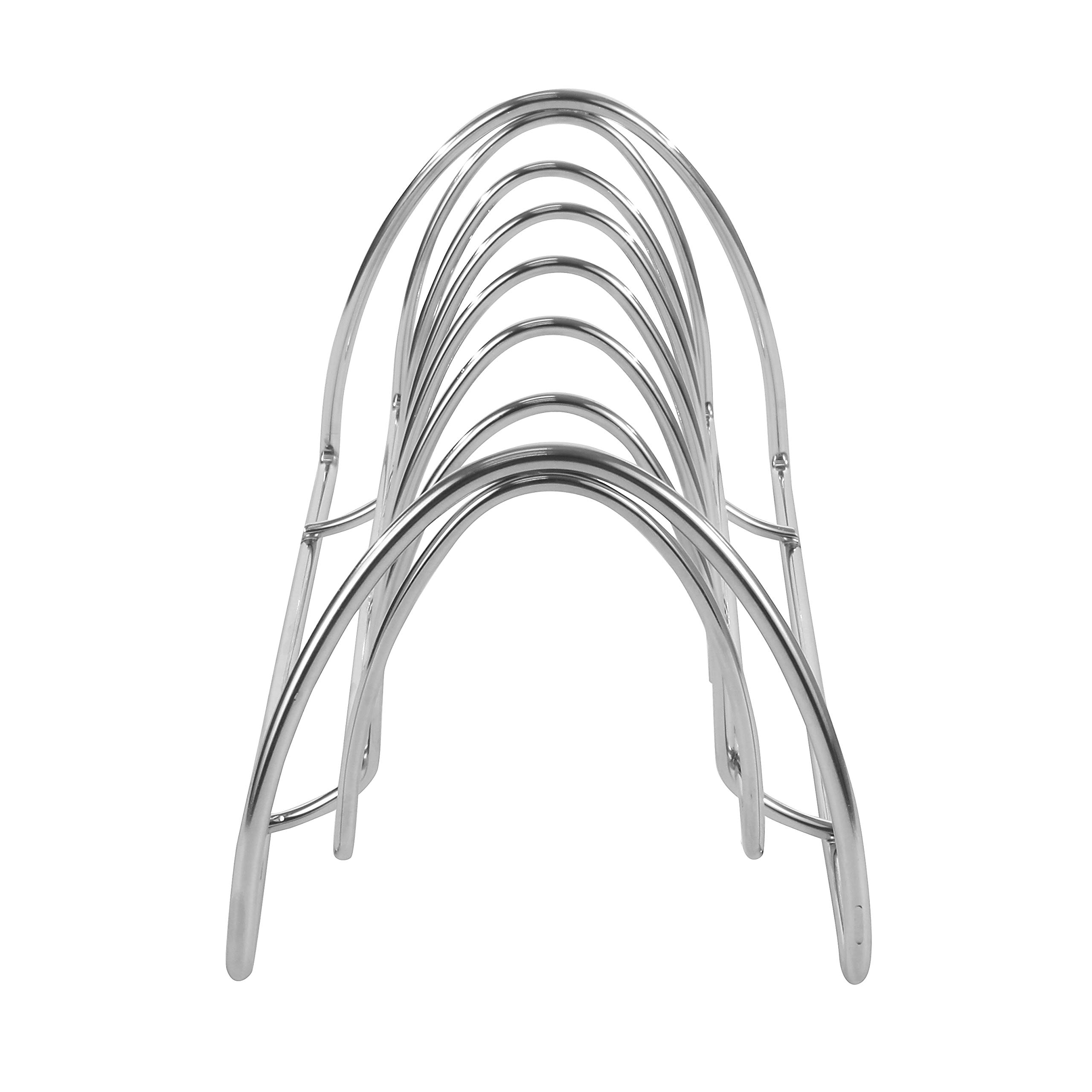 Spectrum Diversified St. Louis Kitchen Lid Holder Organizer for Plates, Cutting Boards Bakeware, Cooling Racks, Pots & Pans, Serving Trays, and Reusable Containers, Chrome