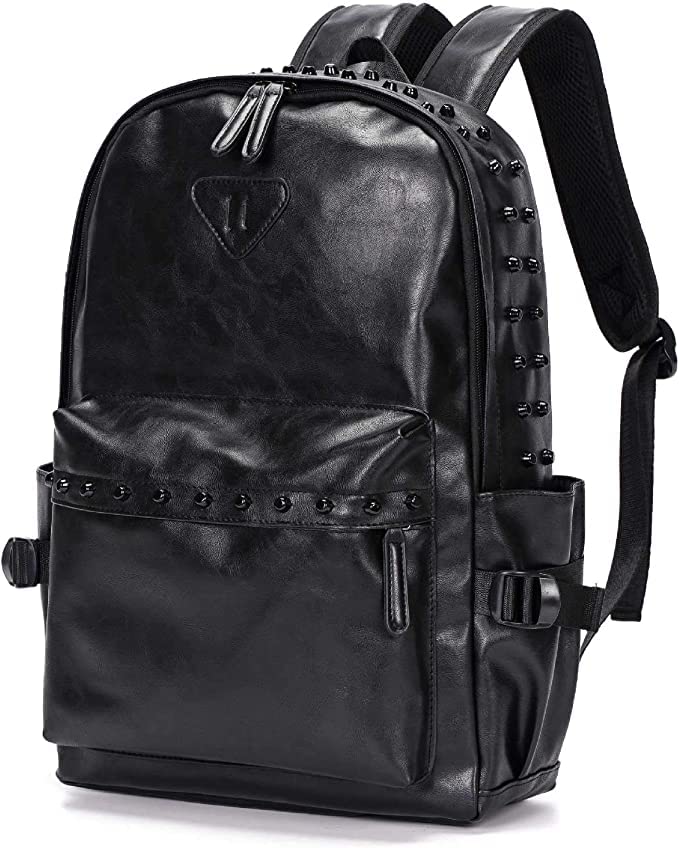 Ro Rox Unisex PU Punk Goth Laptop Bag School Uni Backpack