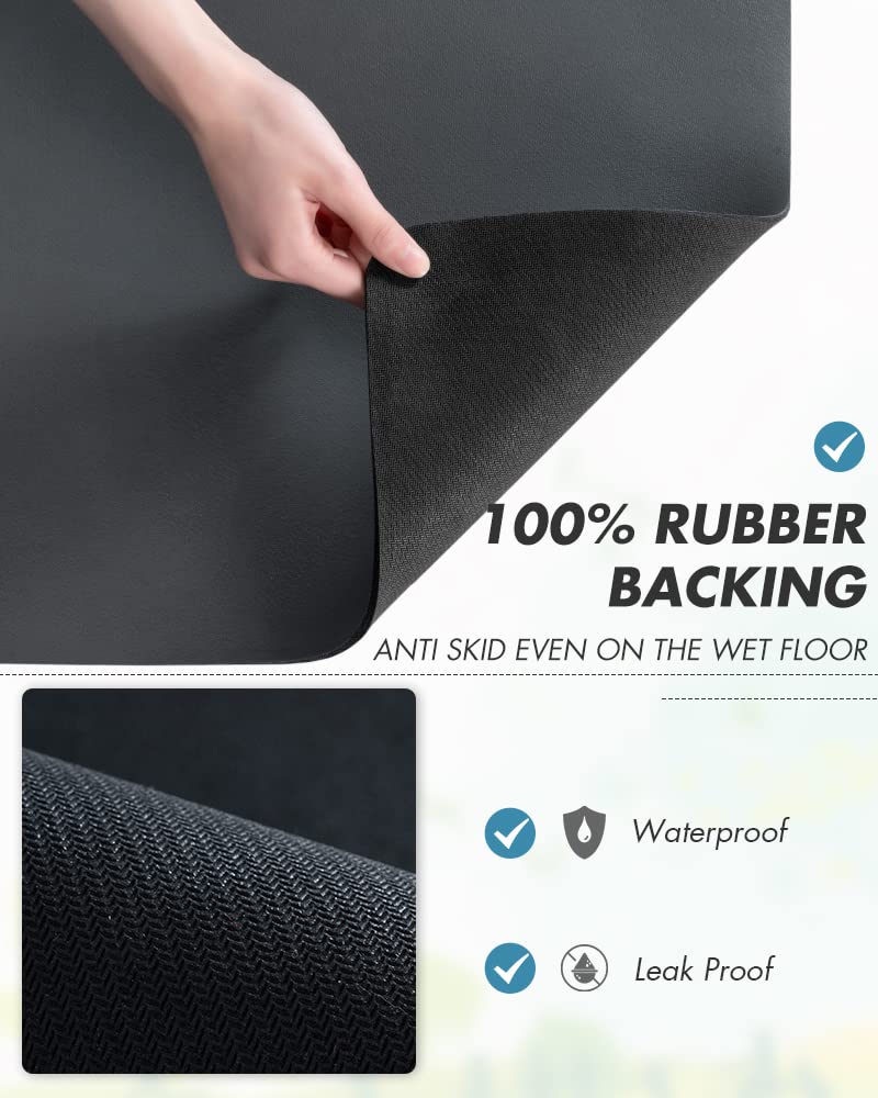 AMOAMI-Coffee Mat Hide Stain Rubber Backed Absorbent Dish Drying Mat for Kitchen Counter-Coffee Bar Accessories Fit Under Coffee Maker Coffee Machine Coffee Pot Espresso Machine Dish Rack 12"x19