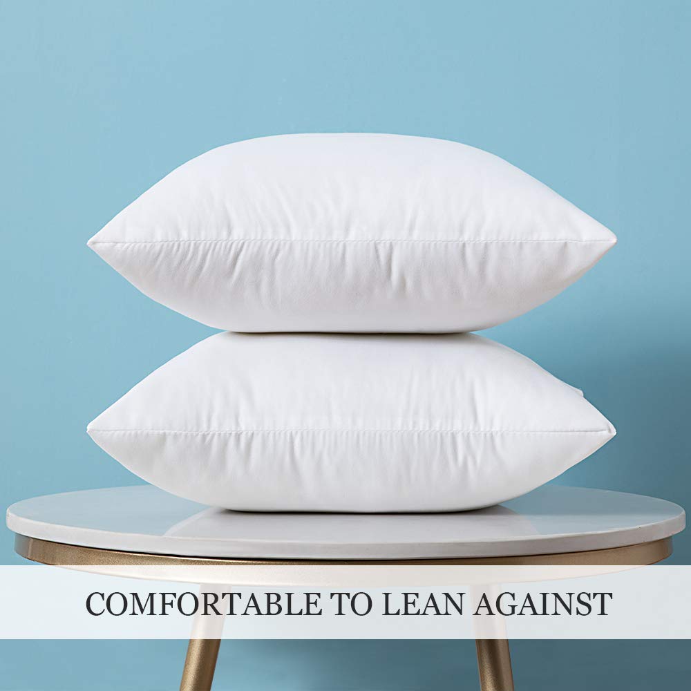 MIULEE Set of 2 Throw Pillow Inserts Hypoallergenic Premium Pillow Stuffer Square Form for Decorative Cushion Bed Couch Sofa 18x18 Inch