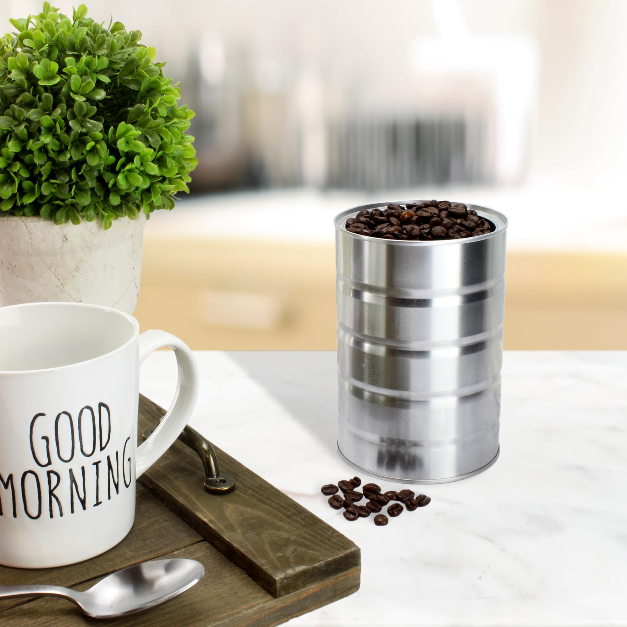 Cornucopia Empty Coffee Cans (4-Pack); Metal Cans for Kitchen Storage, Coffee Packaging and Arts & Crafts