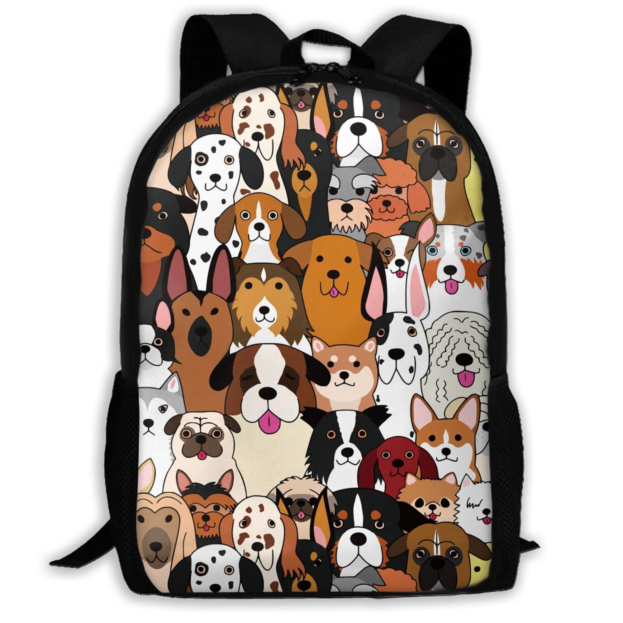 Large Capacity Bookbag Backpack 17 Inch,African Woman Tribal Striped Personalized Funny Travel Laptop Backpacks Daypack with Side Pockets,Cartoon Book Bag Rucksack for Outdoor