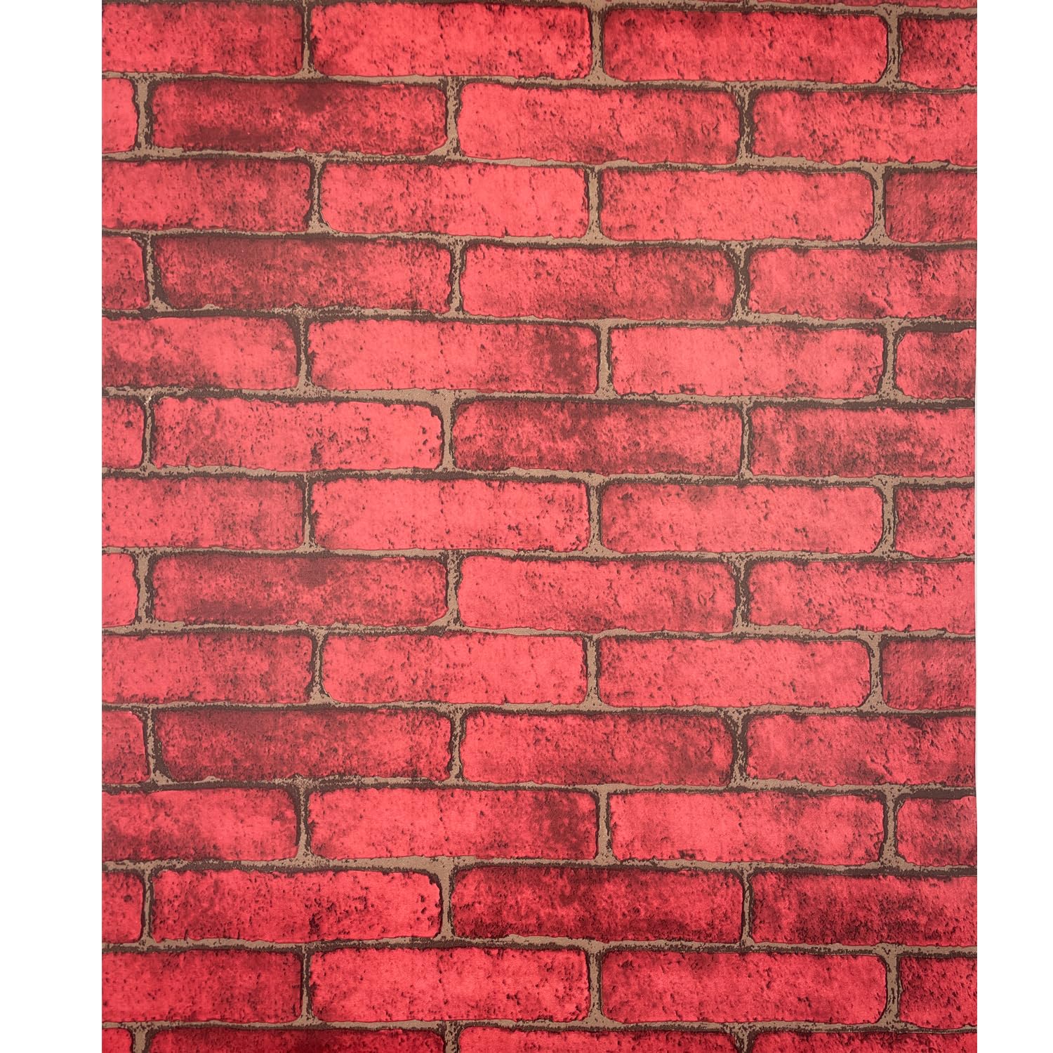 Yifely Red Brick Self Adhesive Shelf Drawer Liner Door Sticker Rural Wall Covering Paper Easy to Install 17.7inch by 9.8 Feet