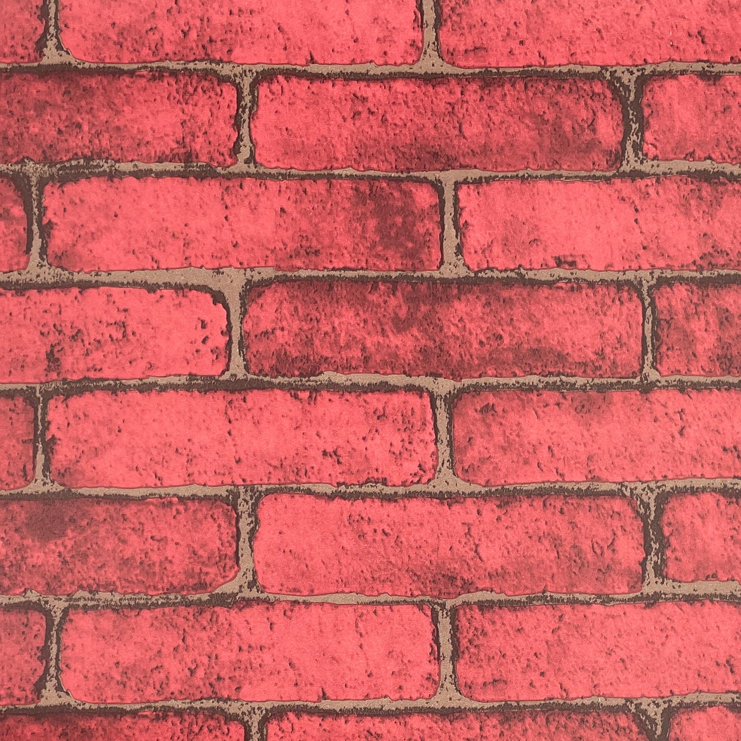 Yifely Red Brick Self Adhesive Shelf Drawer Liner Door Sticker Rural Wall Covering Paper Easy to Install 17.7inch by 9.8 Feet