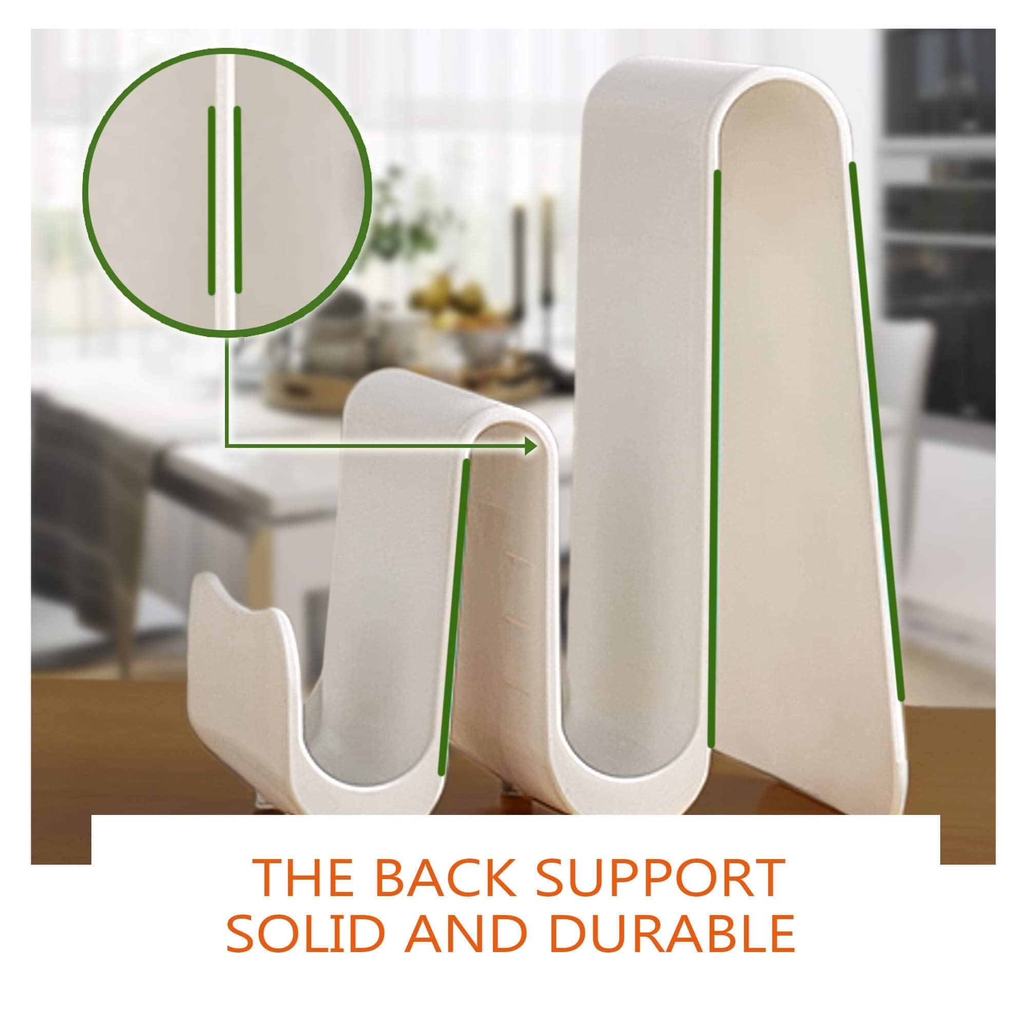 Pot Lid Organizer - Plastic Pot Lid Holder - 3-layer Storage Rack - Small and Compact Pot Lid Stand (4.7"W) in Cabinets or Kitchen Countertops - White
