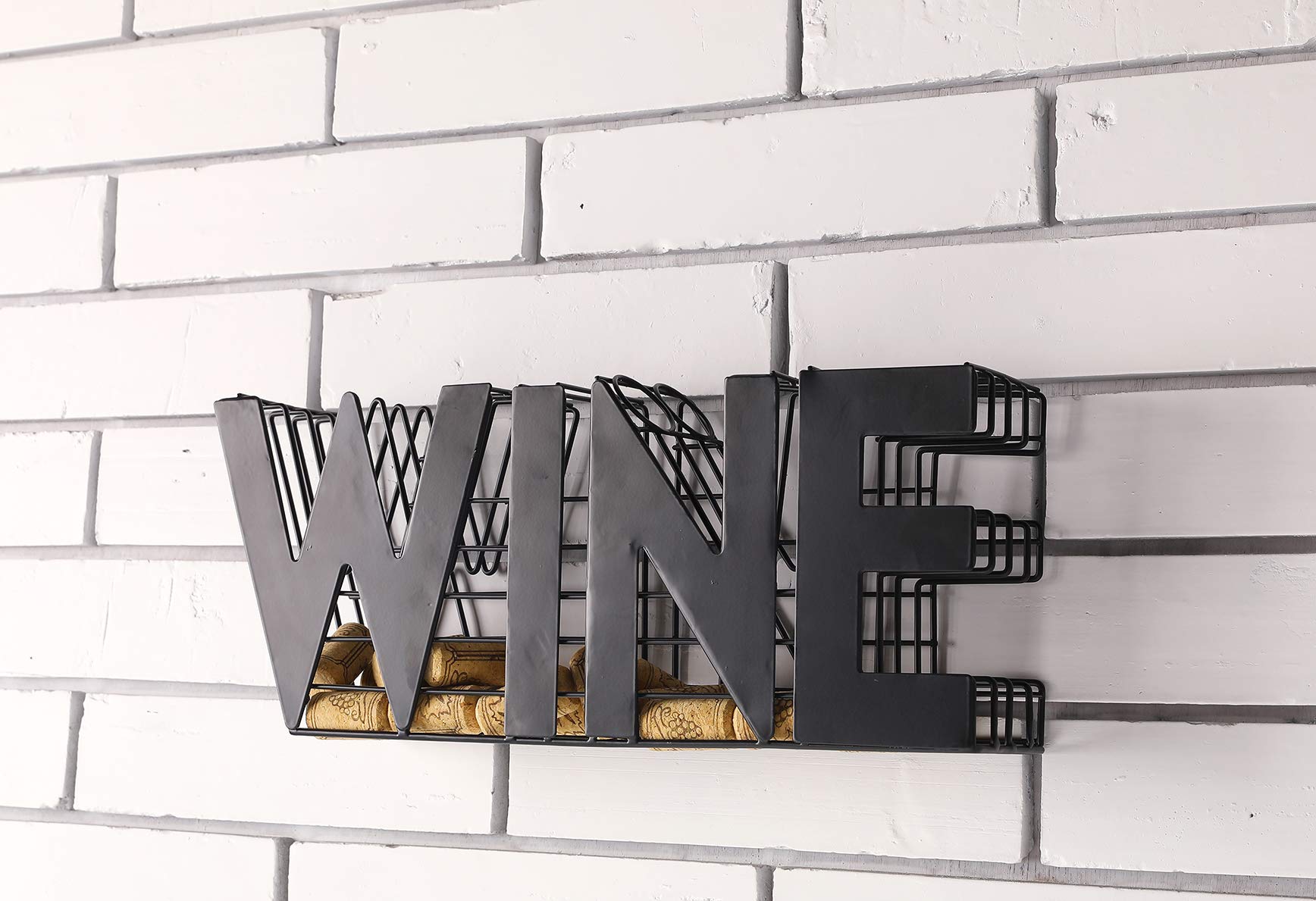 JHY DESIGN Wine Cork holder-13.5" Length Metal Craft Wine Cork Storage